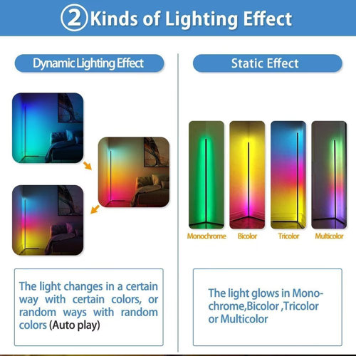 Wrought Studio 55.9-inch Black LED Novel Floor Lamp with Remote Control ...