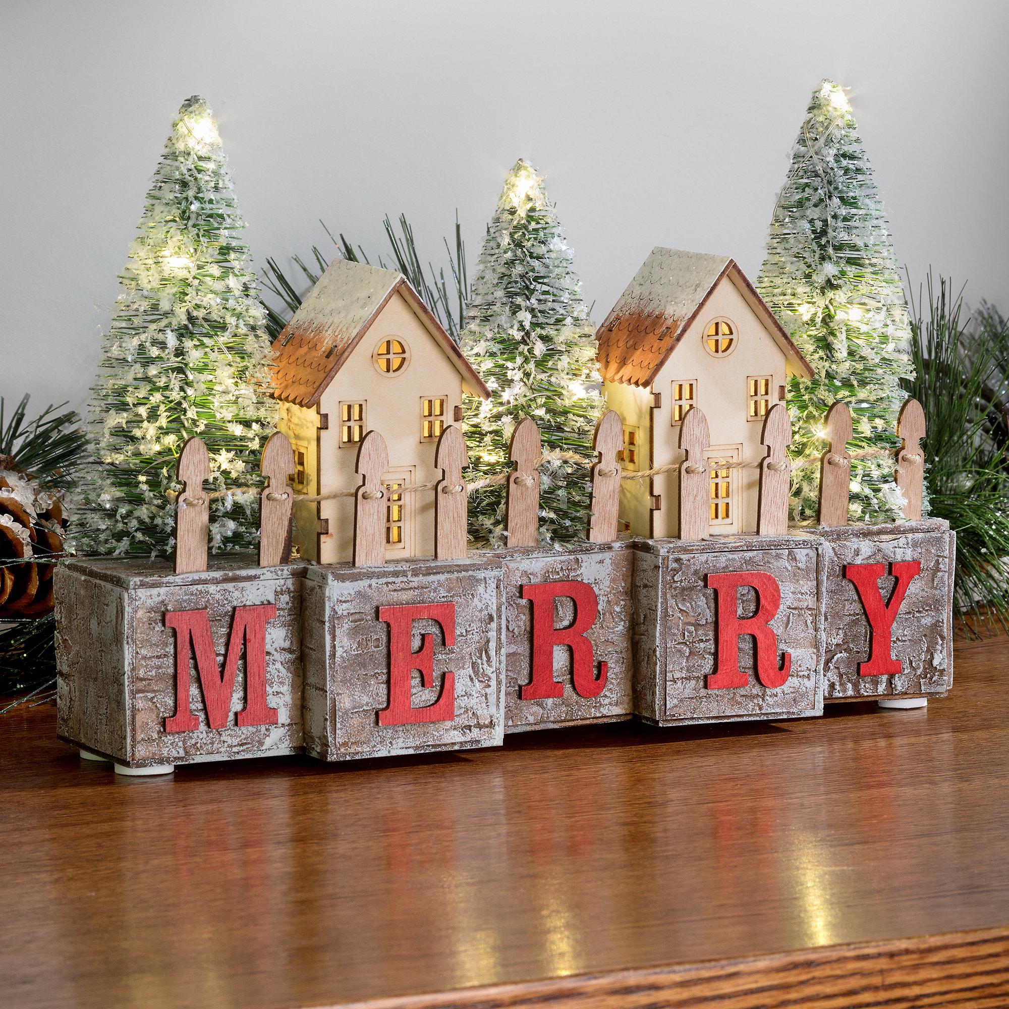 Three Posts™ Merry Wood Blocks with Timer & Reviews | Wayfair