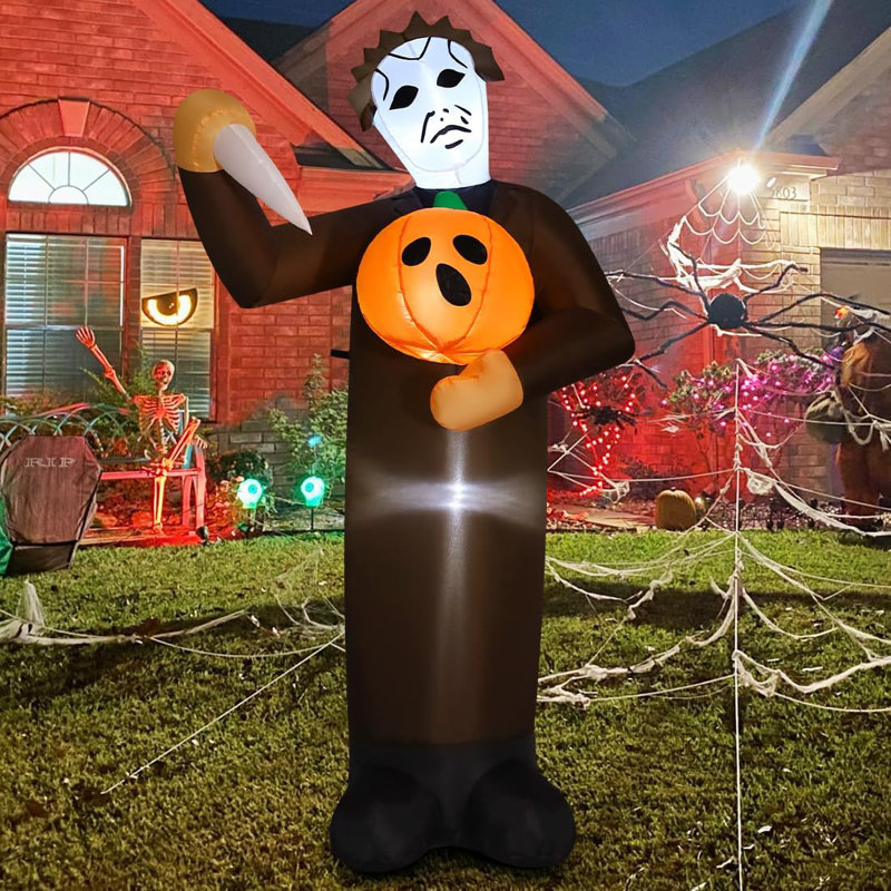 The Holiday Aisle® Scary Pumpkin Killer Halloween Inflatable | Wayfair