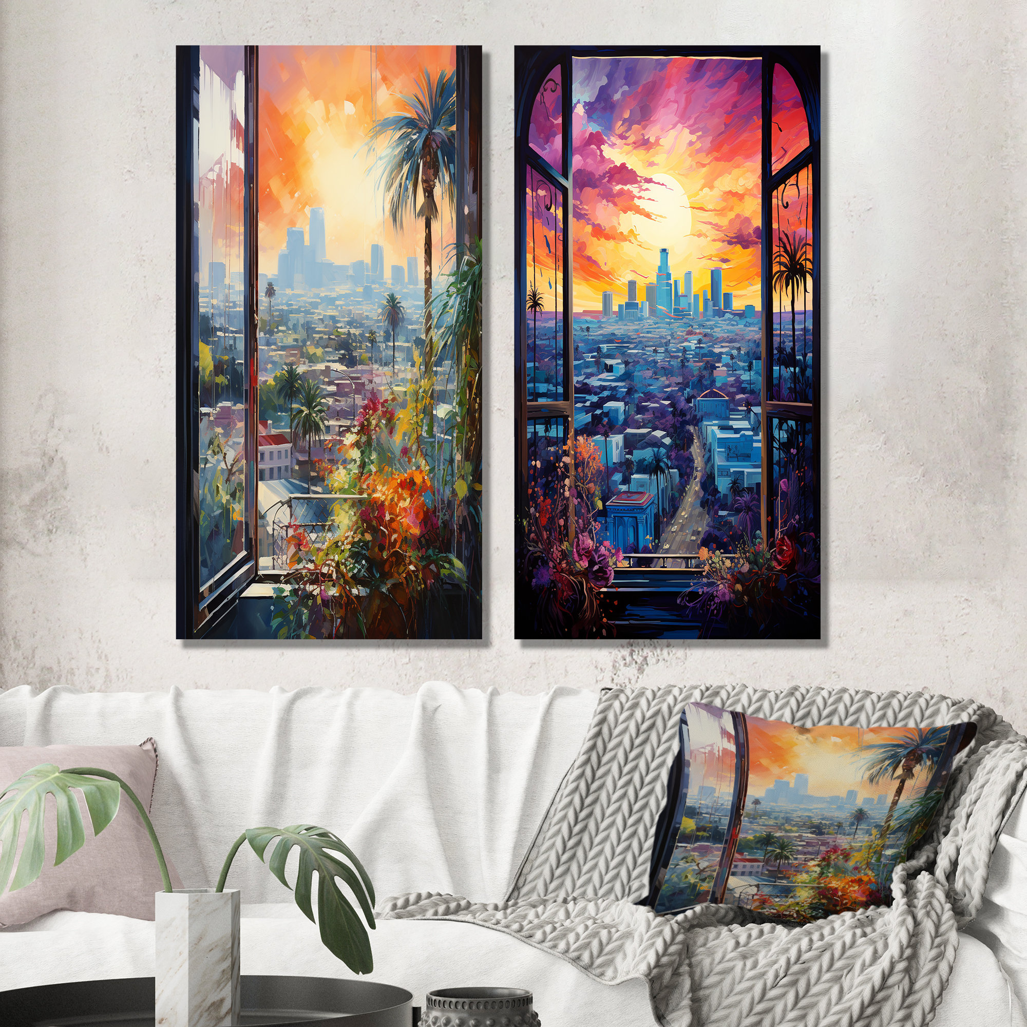 Latitude Run® Los Angeles Window View I - Window Metal Wall Art Living ...