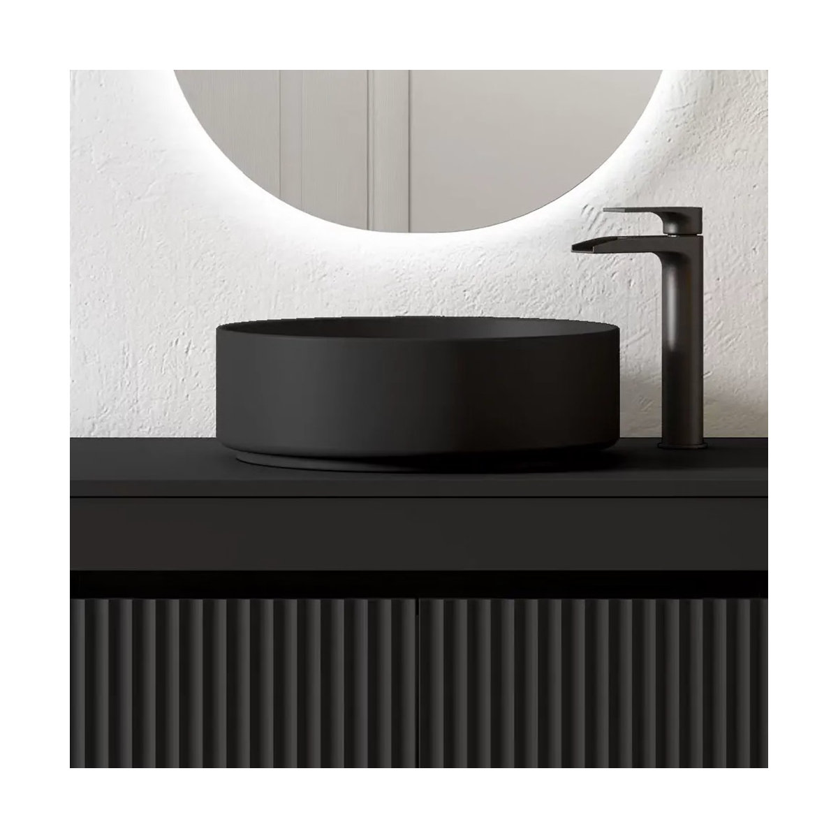 Lucena Bath 16" Resin / Solid Surface Circular Vessel Bathroom Sink ...