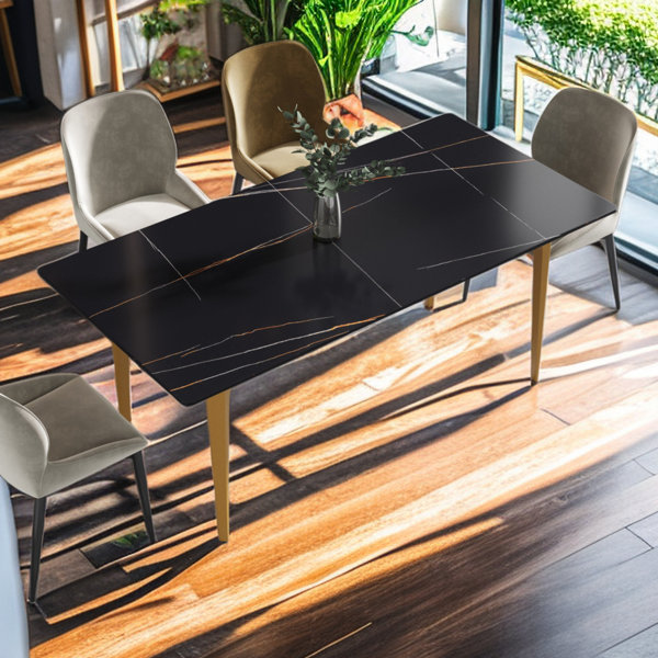 Orren Ellis Yianna Modern Stone Dining Table for Modern Kitchen Living ...