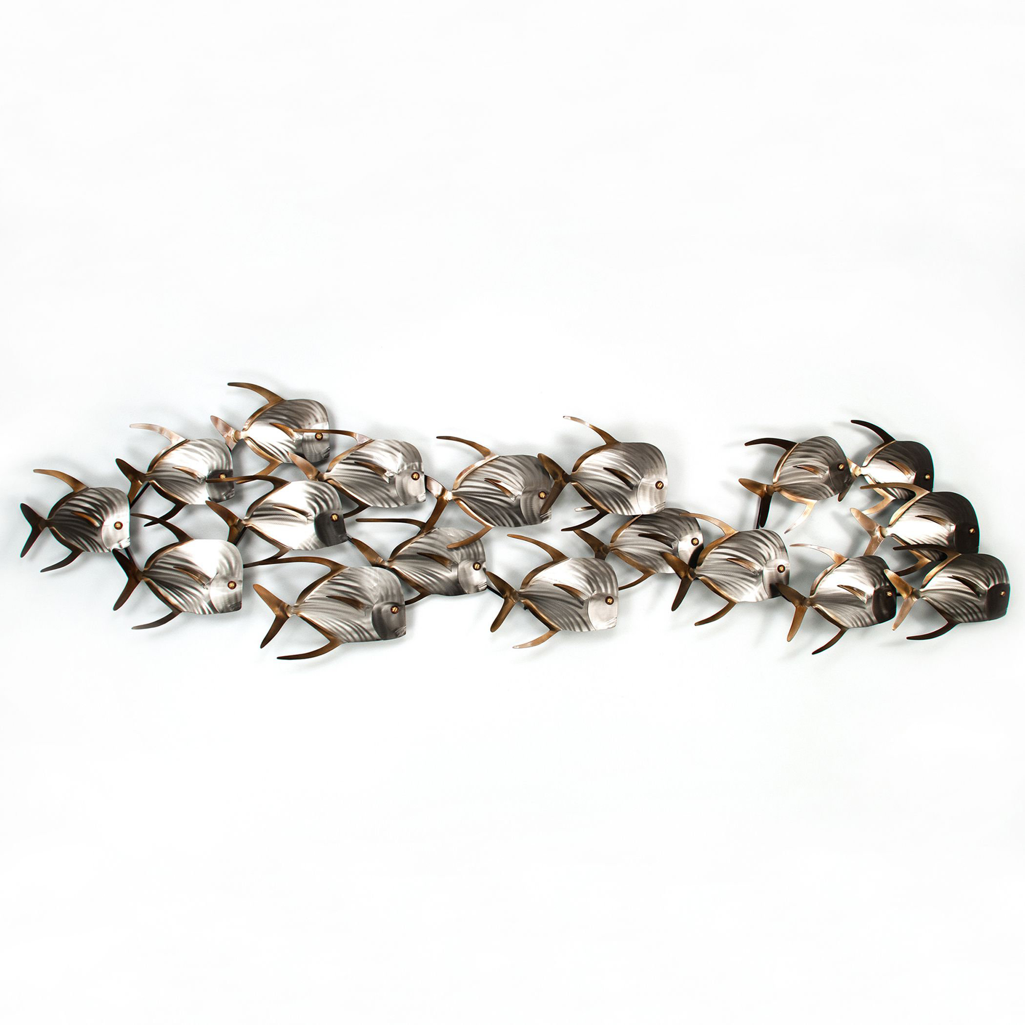 Copper Art Lookdown Fish School Wall Décor | Wayfair