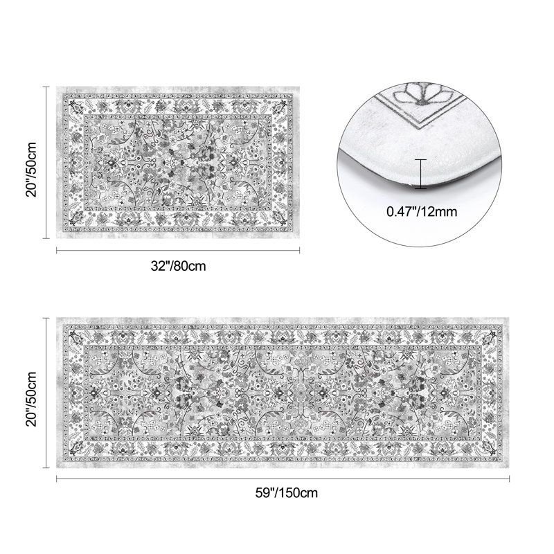 Charlton Home Dworman Anti-Fatigue Non-Skid French Kitchen Mat ...