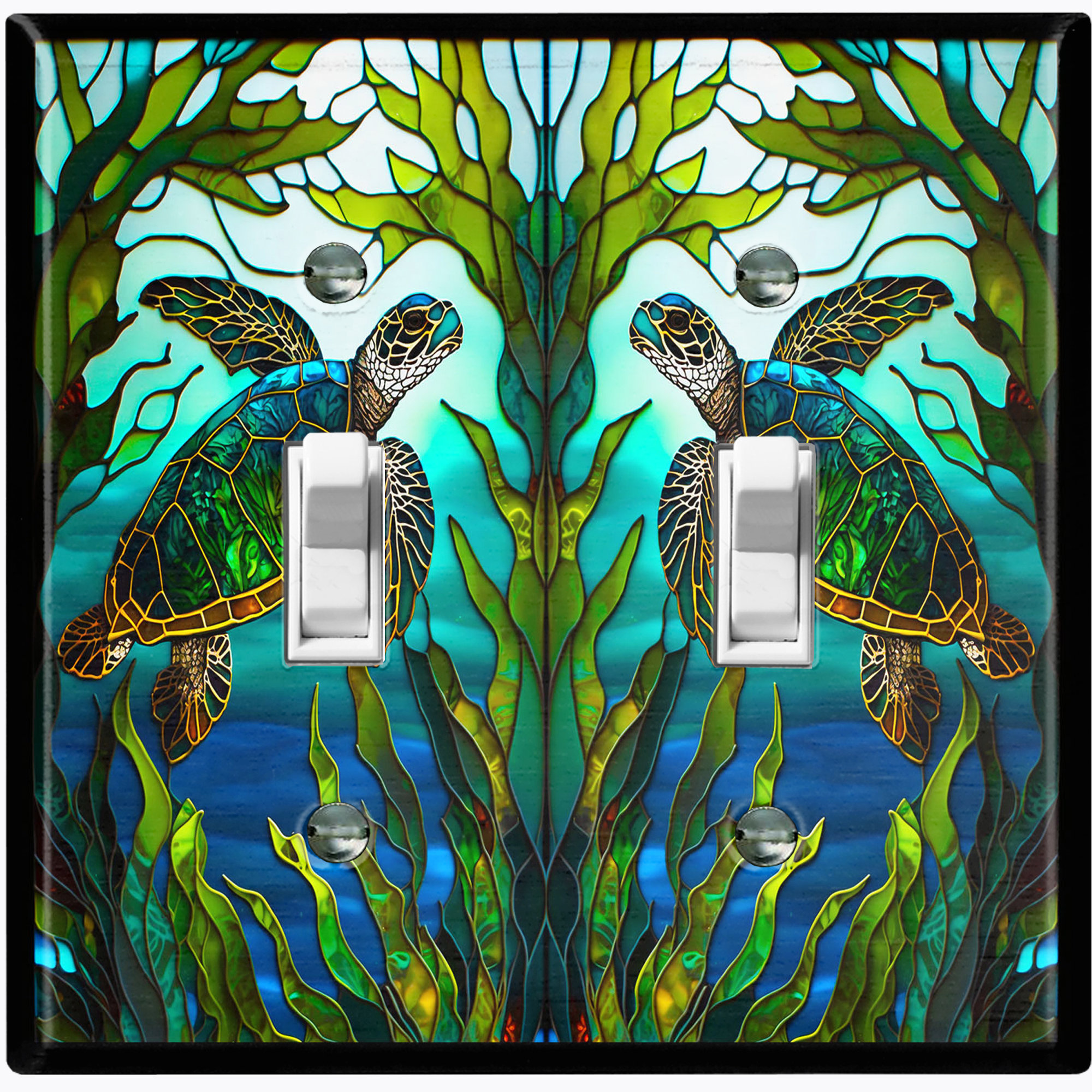 WorldAcc Cute Turtle 2-Gang Toggle Light Switch Wall Plate | Wayfair