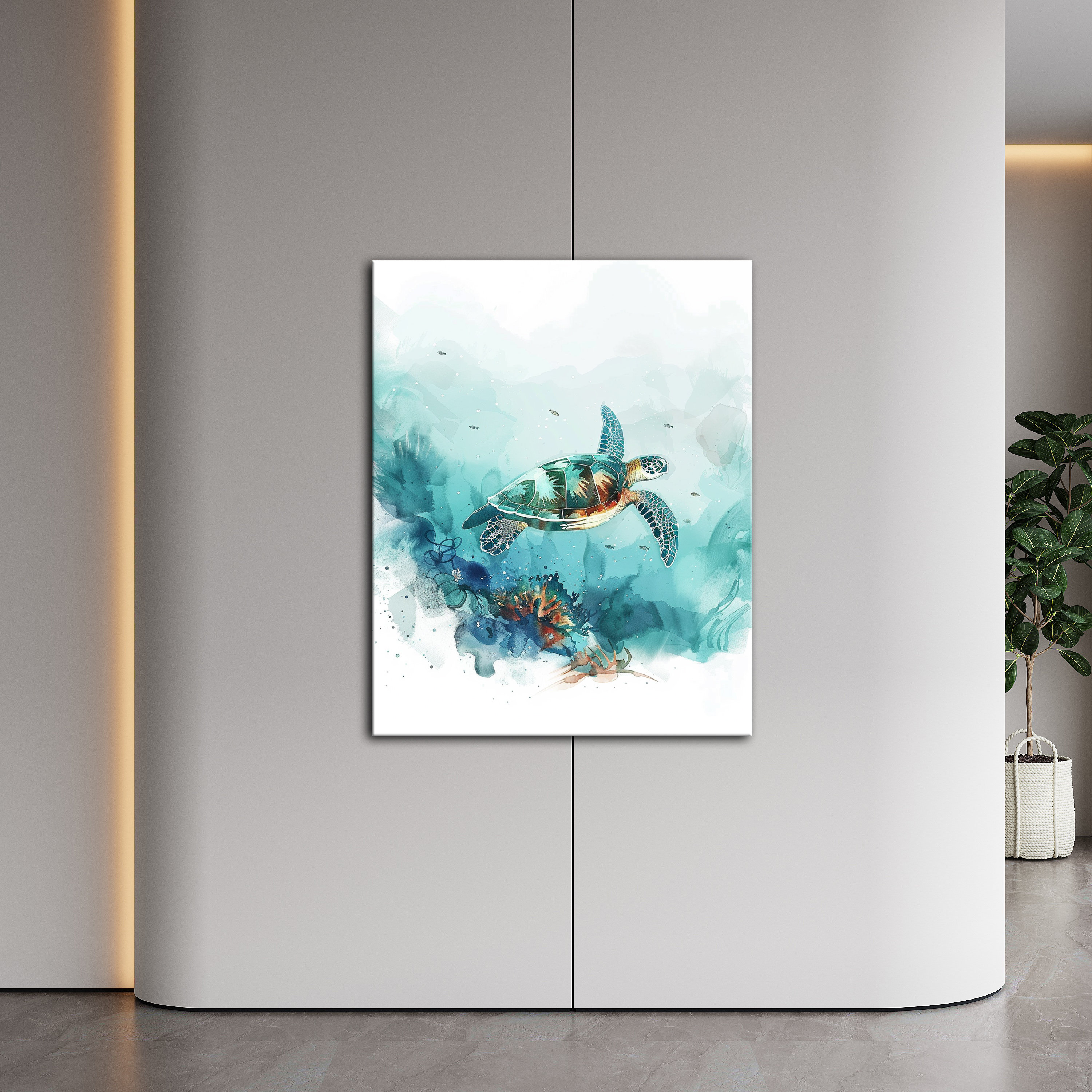 Bay Isle Home™ Ocean Wanderer: watercolor painting of a sea turtle's ...