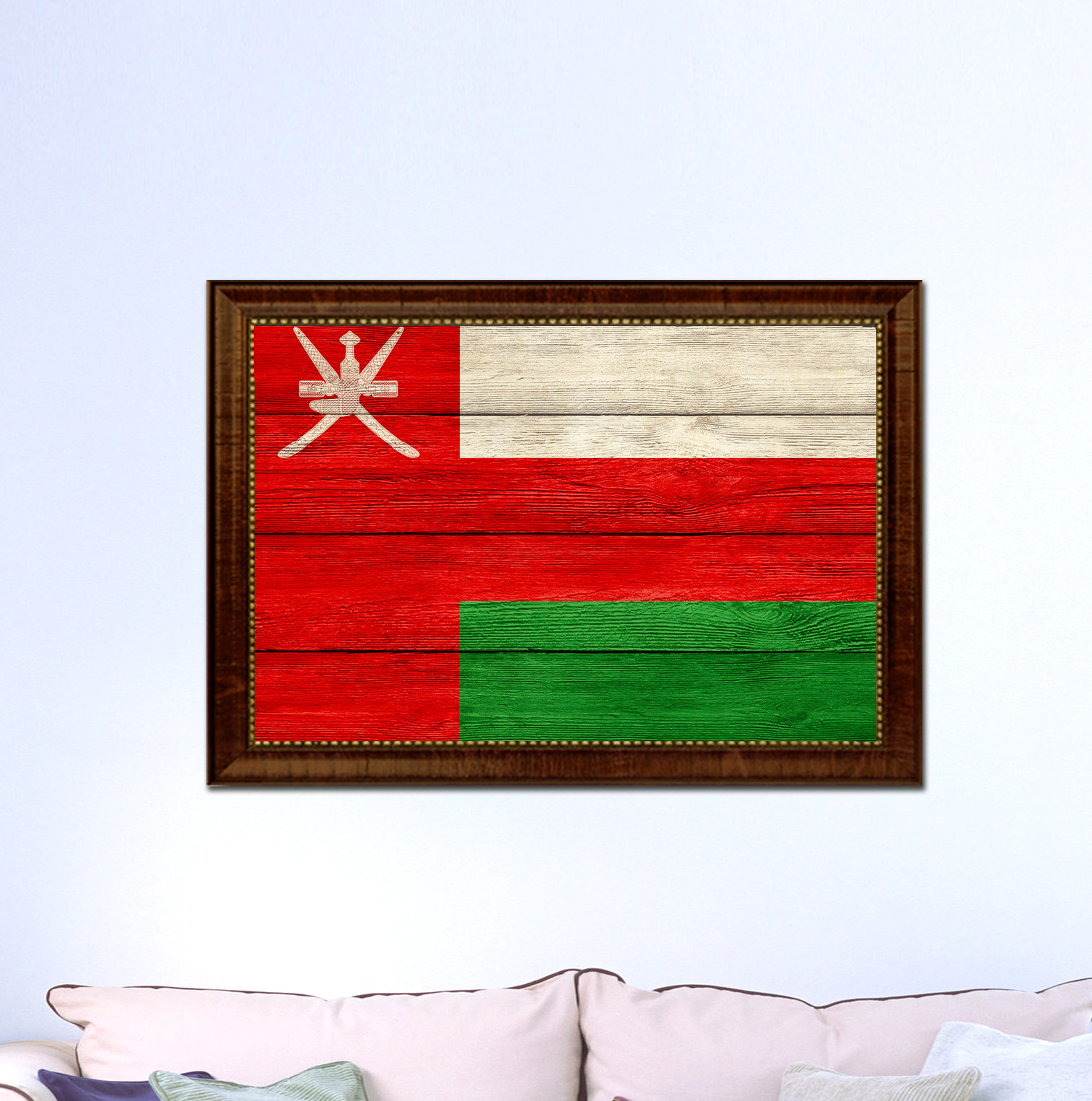 Spot Color Art 'Oman Country Flag' Framed Painting on Canvas - Wayfair ...