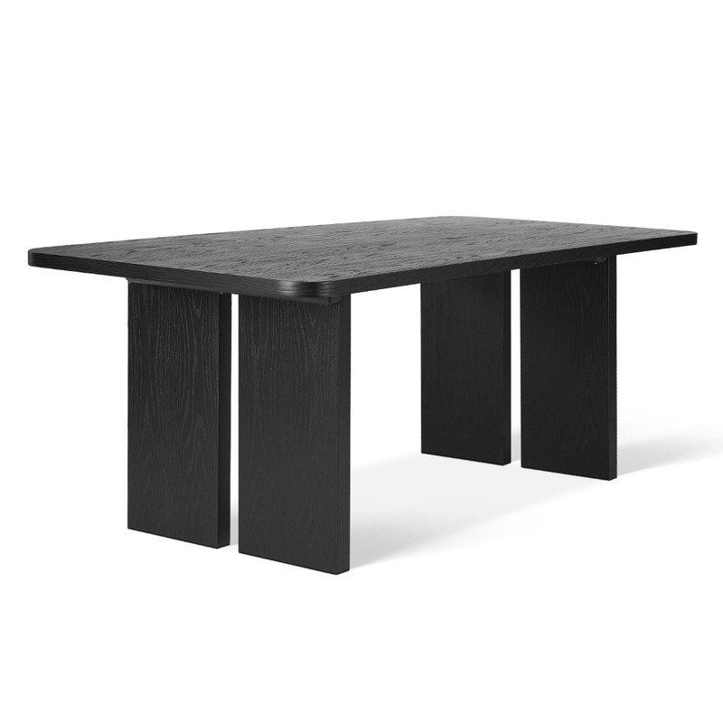 Latitude Run® Jayza 79'' Rectangular Black Solid White Oak Dinning ...