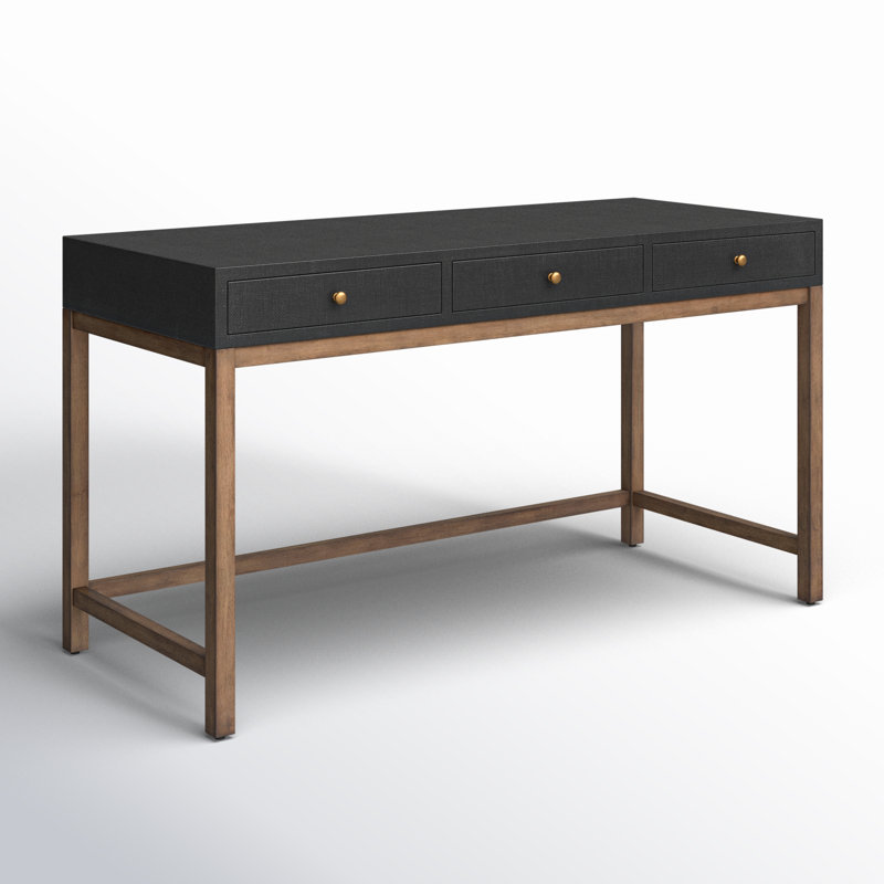 Four Hands Fiona Desk-Black Raffia | Perigold