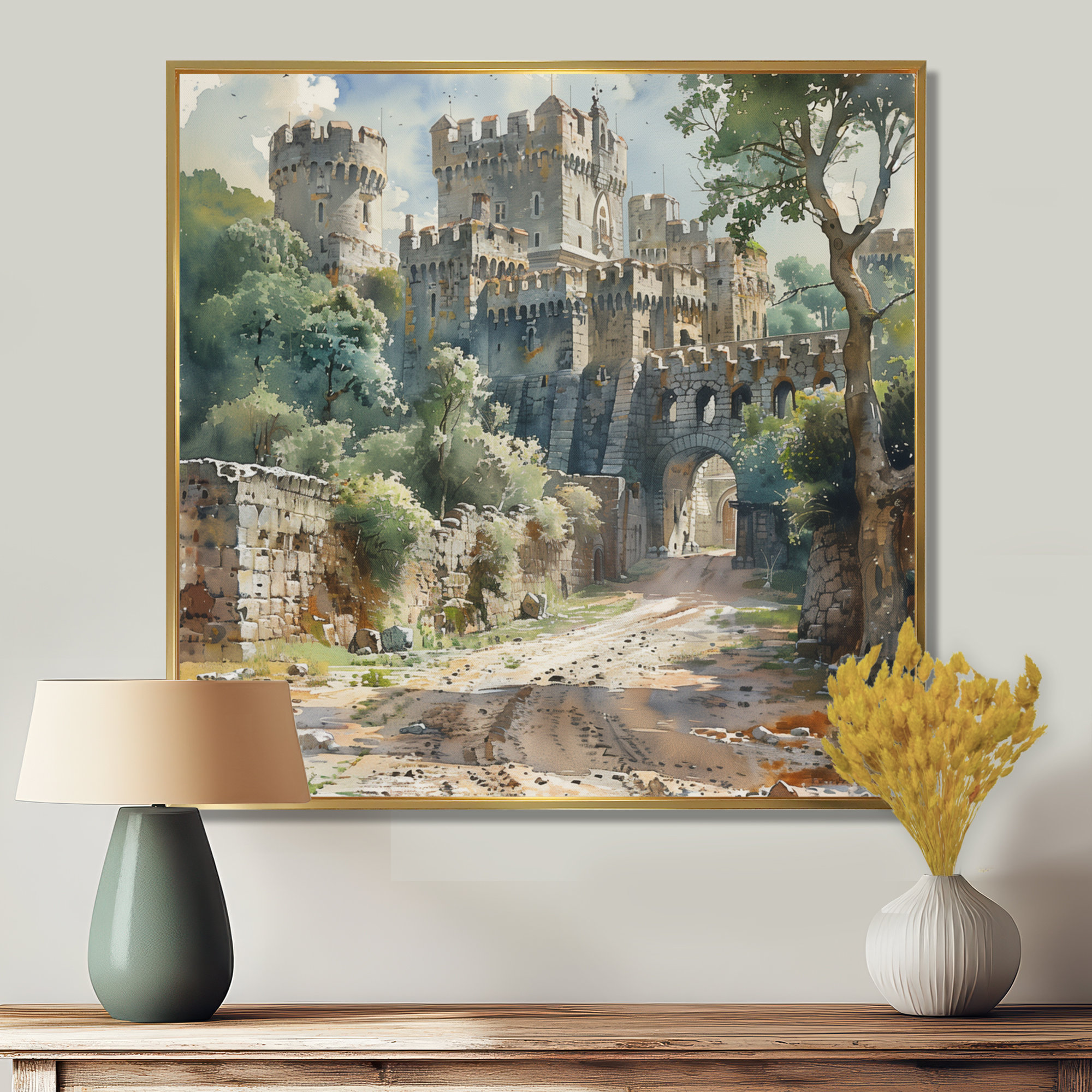 Winston Porter Beige Brown Medieval Stronghold Fortress II - Fortresses ...