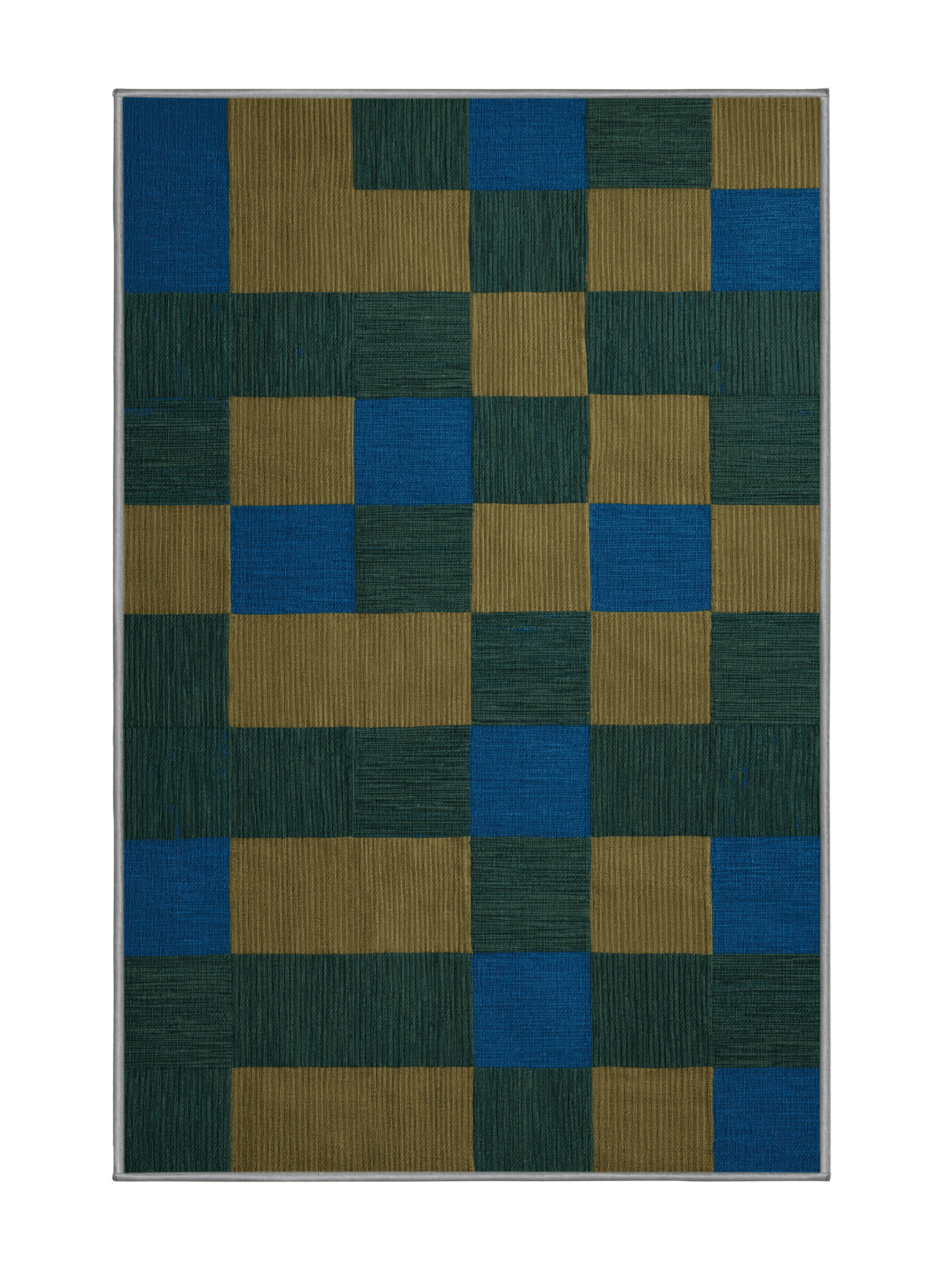 Ebern Designs Machine Washable Checkered Green Area Rug | Wayfair