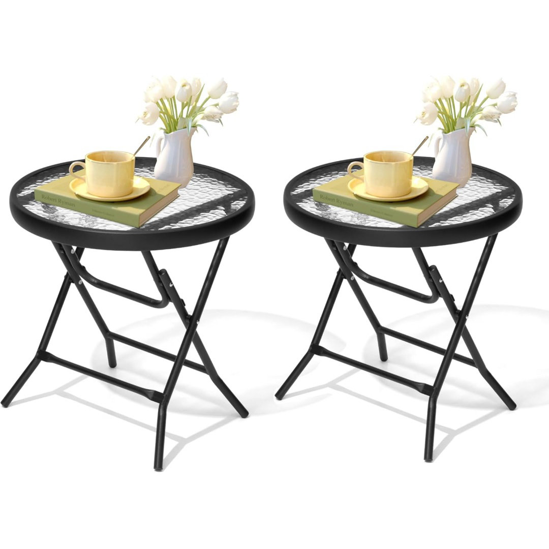 Latitude Run® 2 Pieces Outdoor Side Table - Small Patio End Table All ...