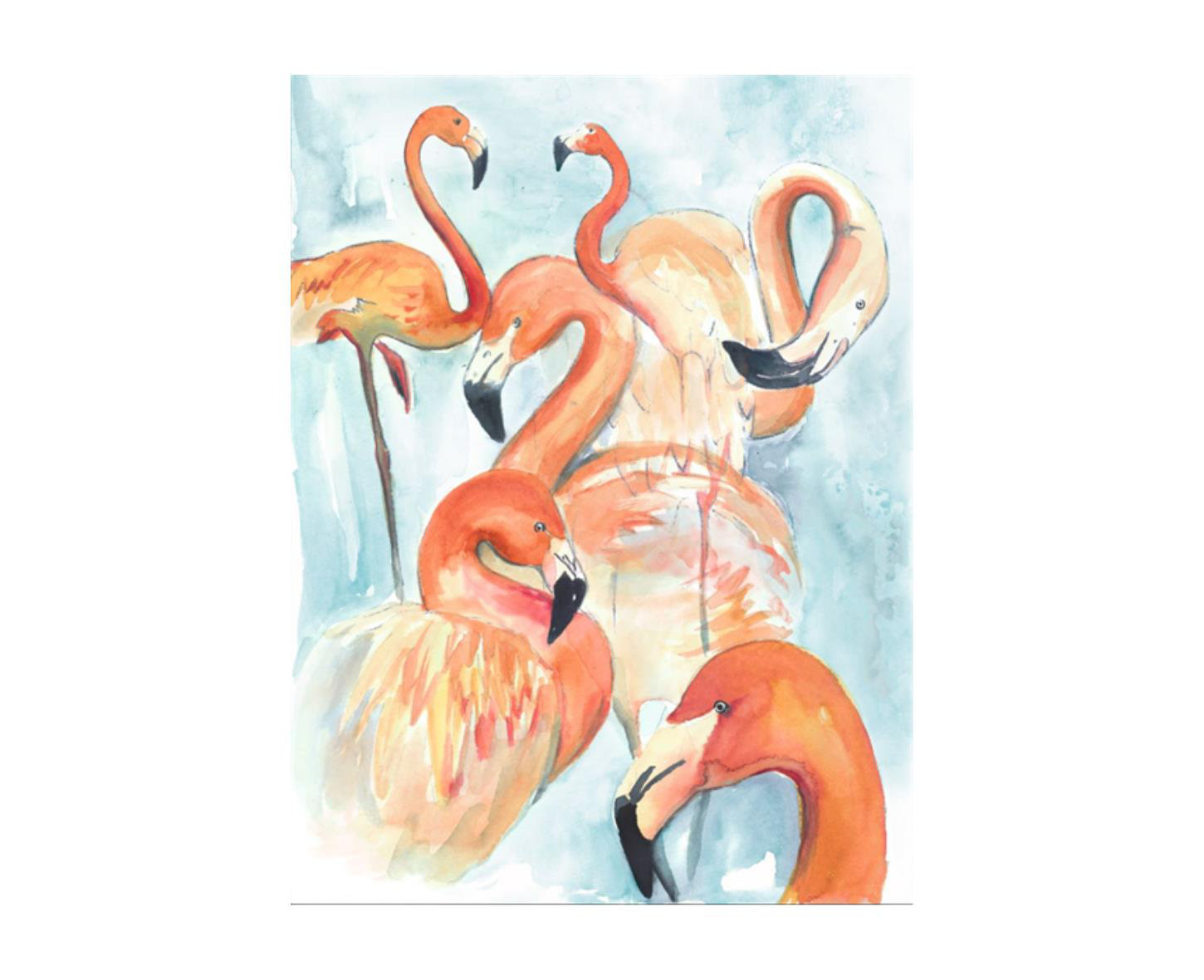Chelsea Art Studio Flamingo Party I by Elena Carlie - Painting | Wayfair