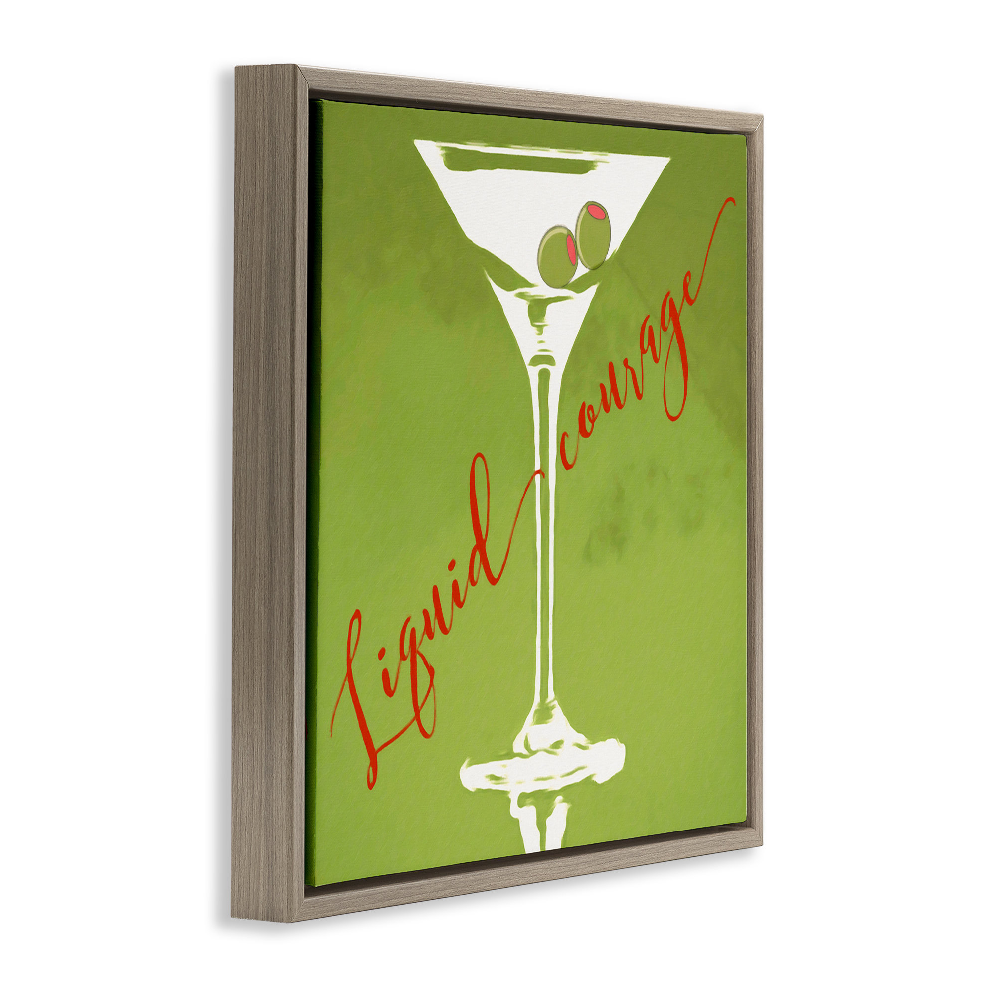 Winston Porter Liquid Courage Sassy Martini Framed Floater Canvas Wall ...