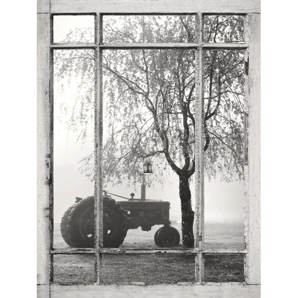 Wrought Studio Tractor Window View On Canvas by Lori Deiter Print | Wayfair