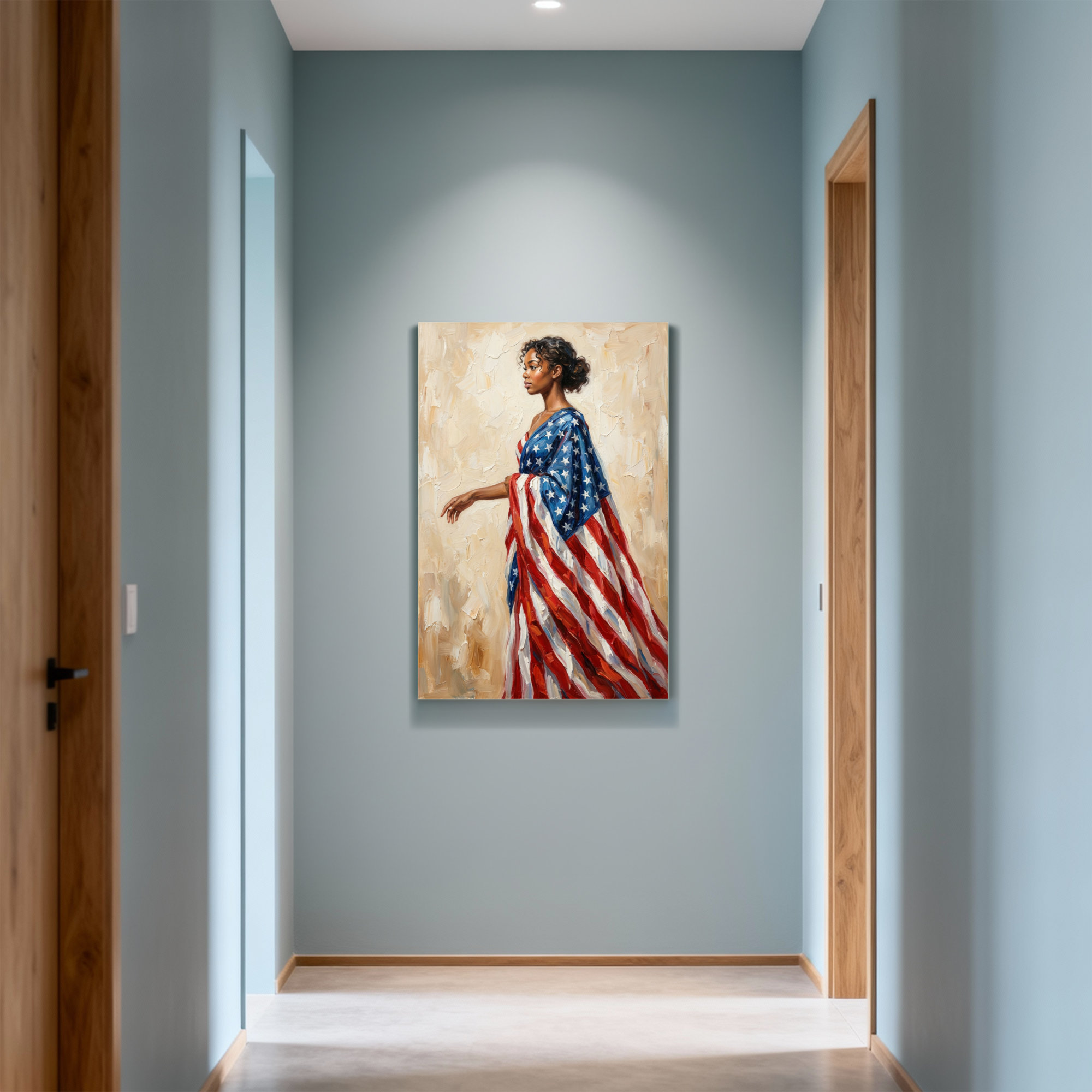 Mercer41 Fashion American Flag Draped Woman Portrait - Wayfair Canada