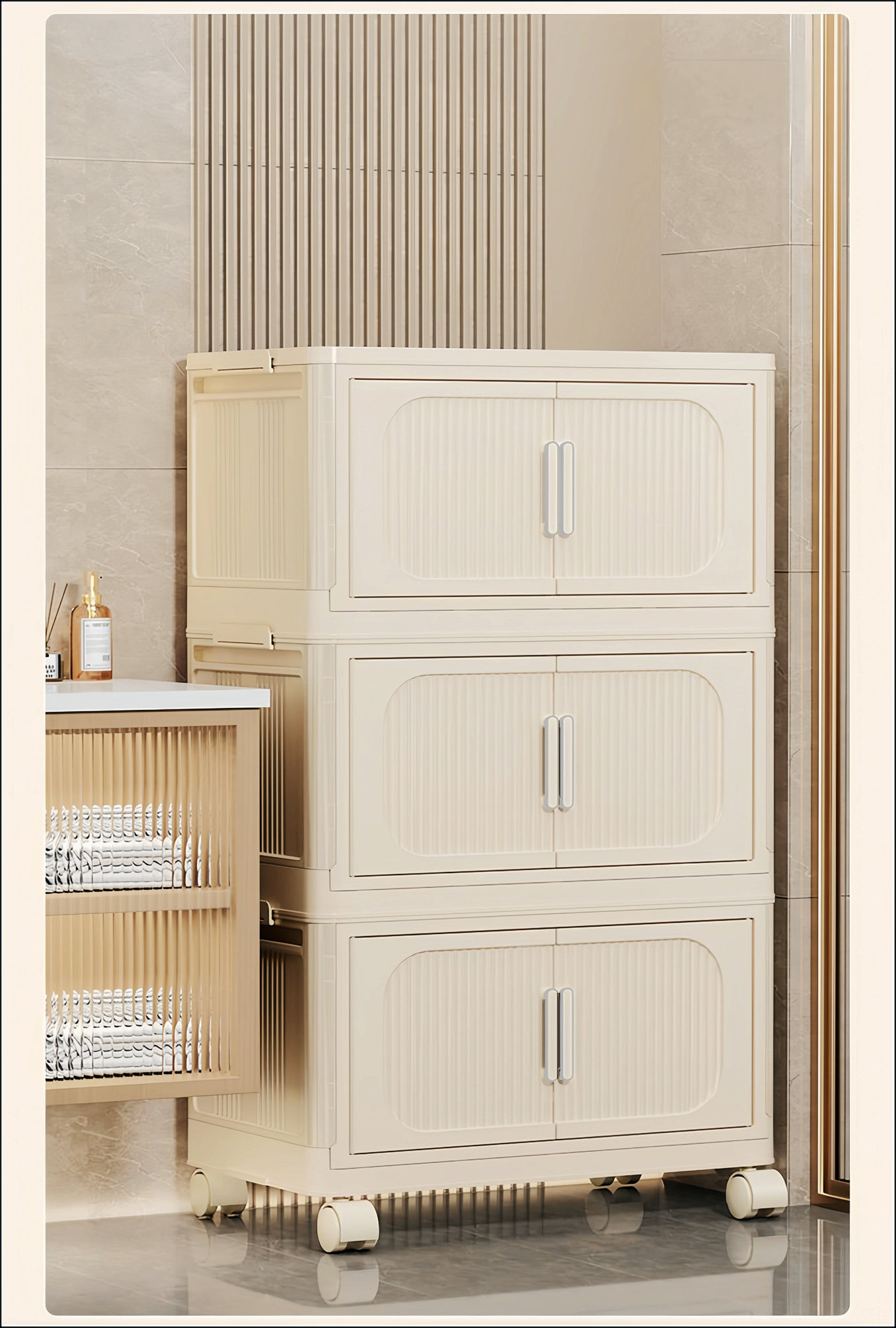 Hokku Designs 19.69" Side Wide Folding Storage Cabinet | Wayfair