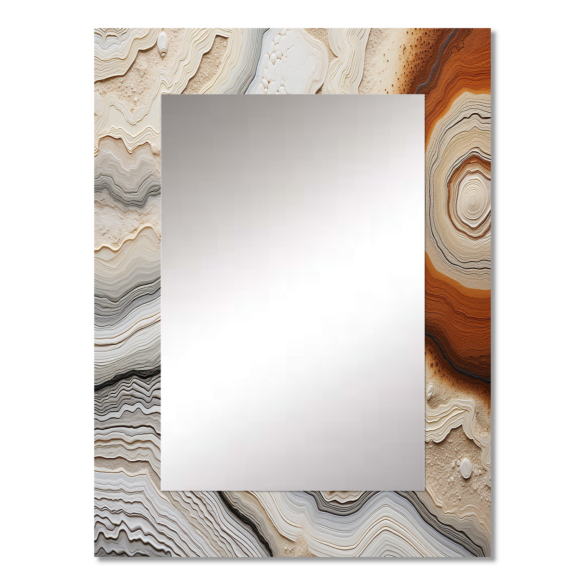 Ivy Bronx Beige And Orange Minimalism Stone Geode III - Stone Geode ...