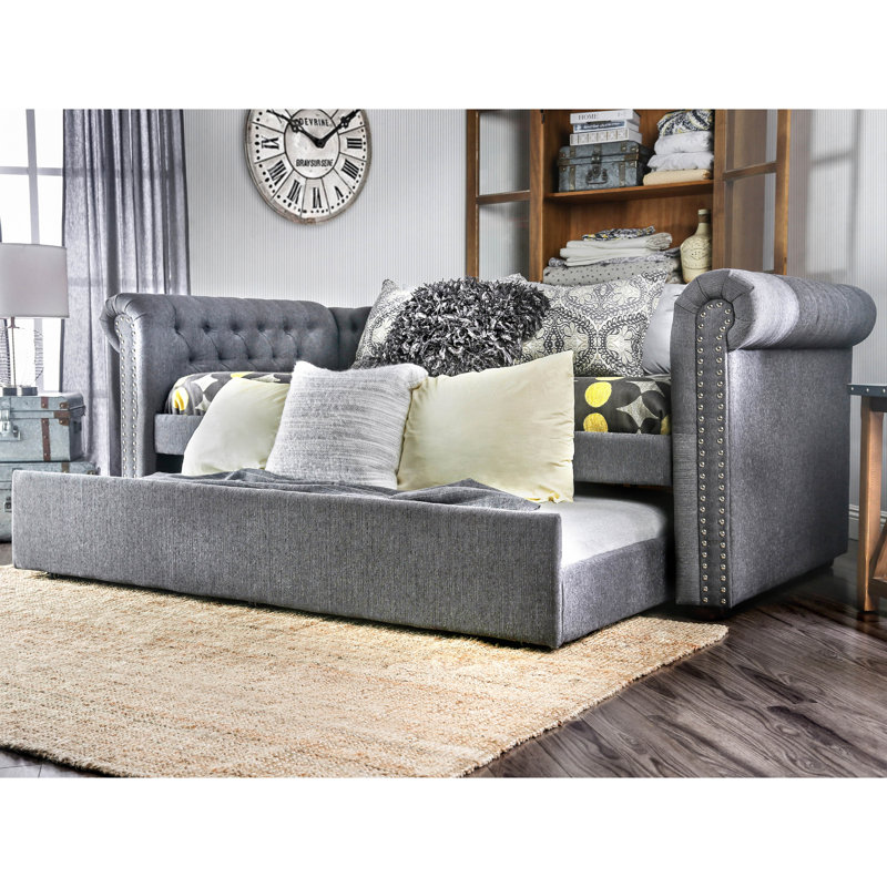 House of Hampton® Shoreham-by-Sea Upholstered Daybed with Trundle ...