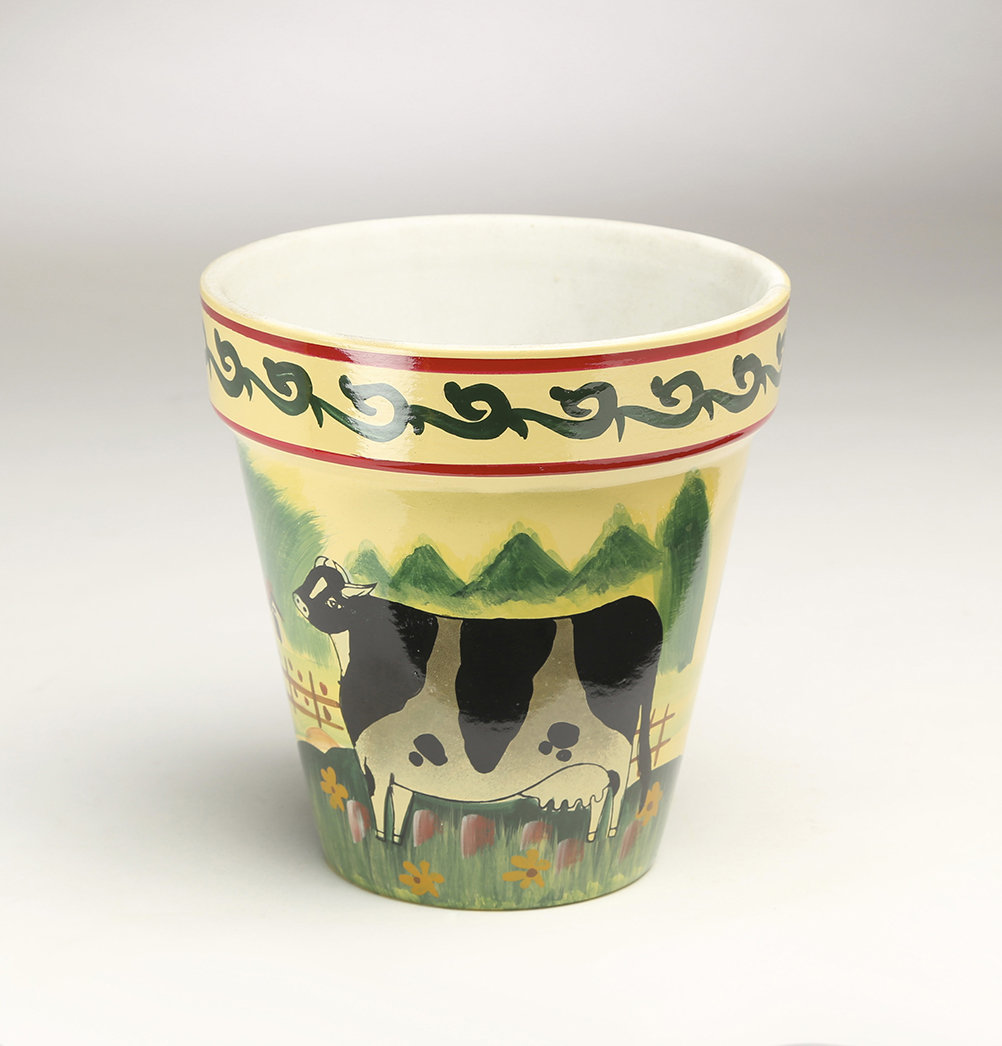 August Grove® Milena Hand Painted Ceramic Pot Planter | Wayfair