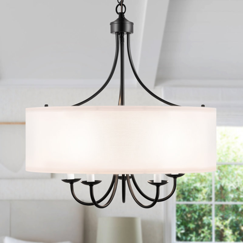 Winston Porter Noetzel 5 - Light Dimmable Drum Chandelier Dining Room ...