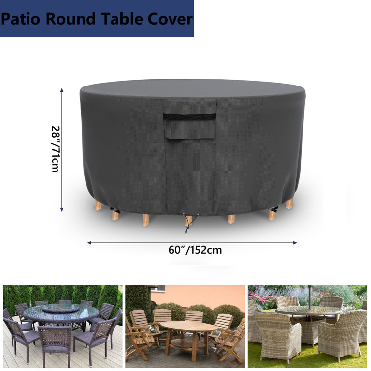 Arlmont & Co. Waterproof Heavy Duty Outdoor Round Table Cover - Wayfair ...