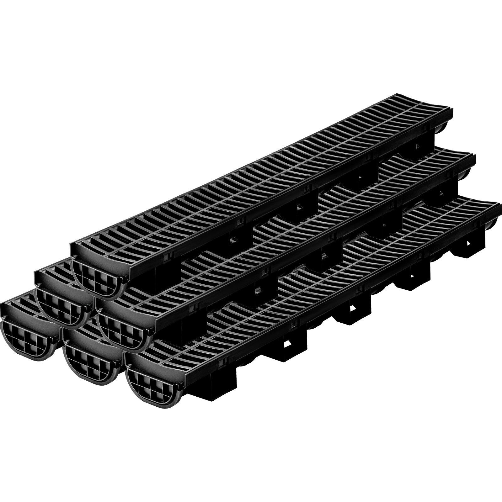 VEVOR Trench Drain System, HDPE Drainage Trench,Channel Drain With ...