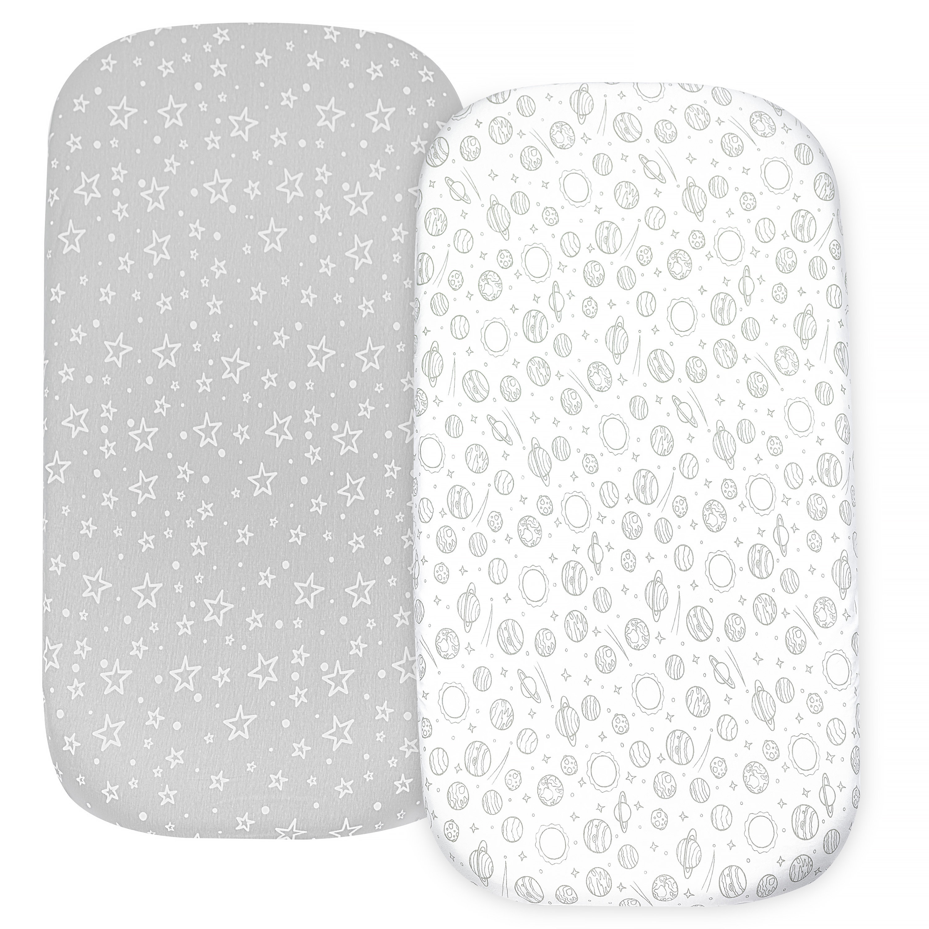Bublo Baby Bassinet Sheets Girl– 2-Pack Soft Fitted Bassinet Sheets ...
