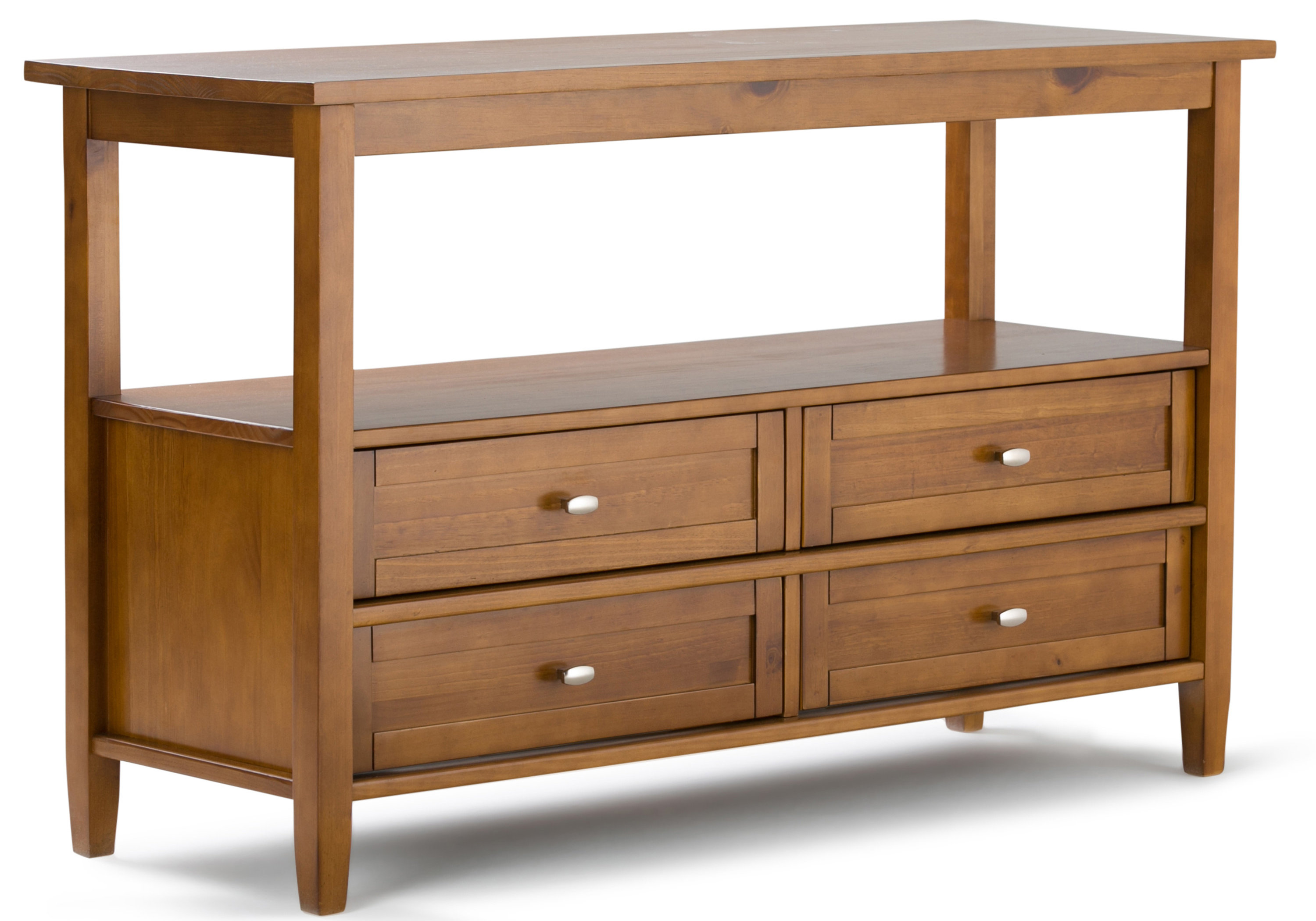 Simpli Home Warm Shaker 48"W Solid Wood Storage Console Table with 4 ...