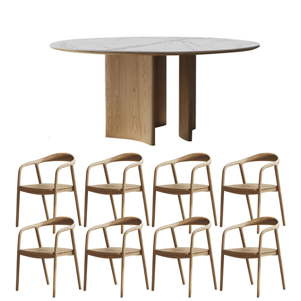 LABAORRY Modern simple home round dinning table sets | Wayfair