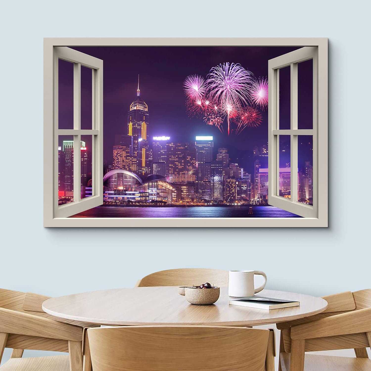 IDEA4WALL Window Scenery " Window View Hong Kong Victoria Harbor Parade ...