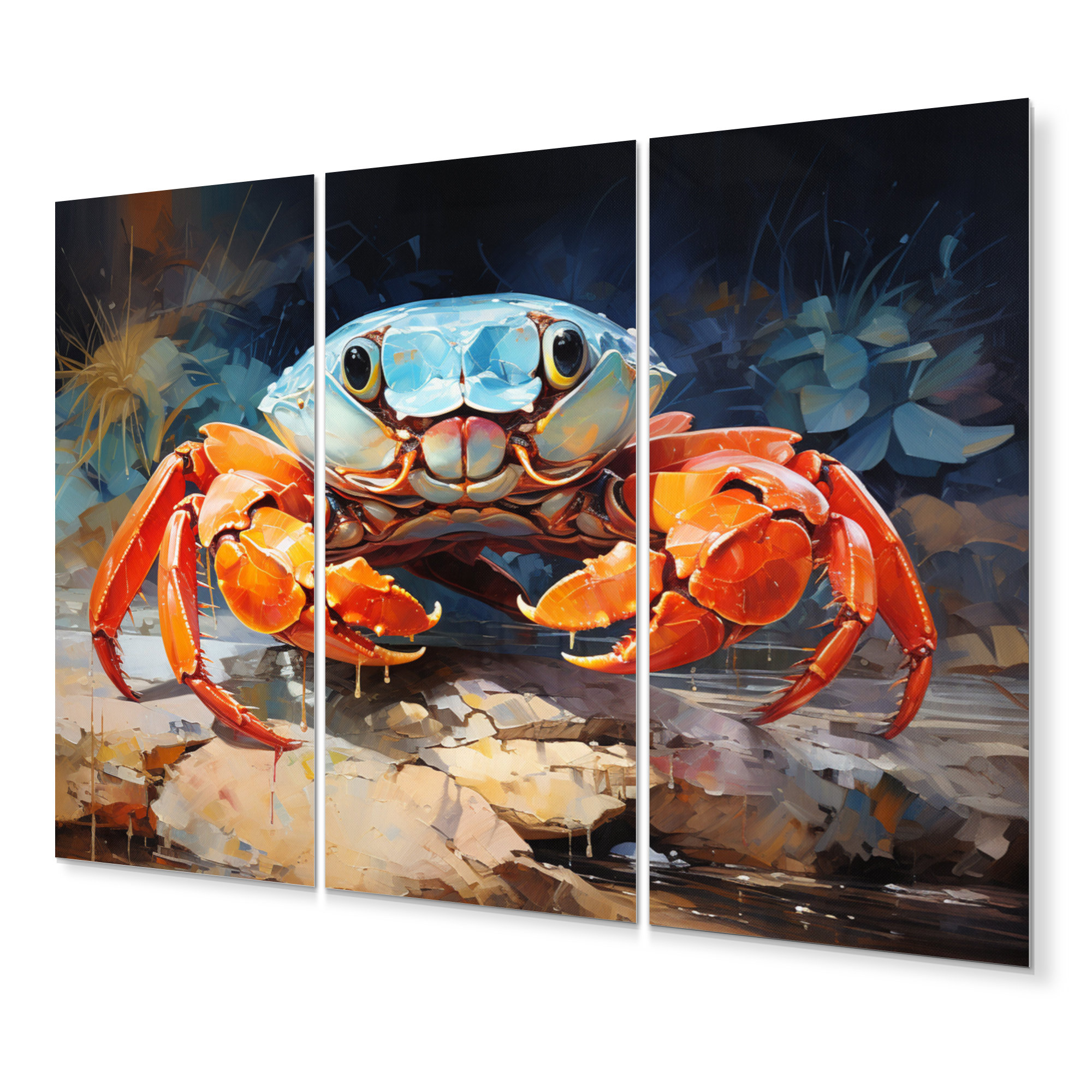 Dovecove Crab Coastal Guardian Collage - Animals Metal Wall Art Set ...