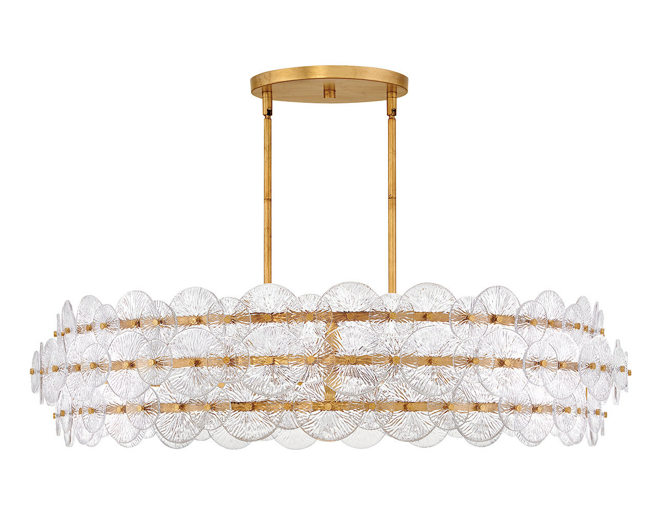 Fredrick Ramond Rene 8-Light 45" Drum Chandelier w/ Textured Glass ...