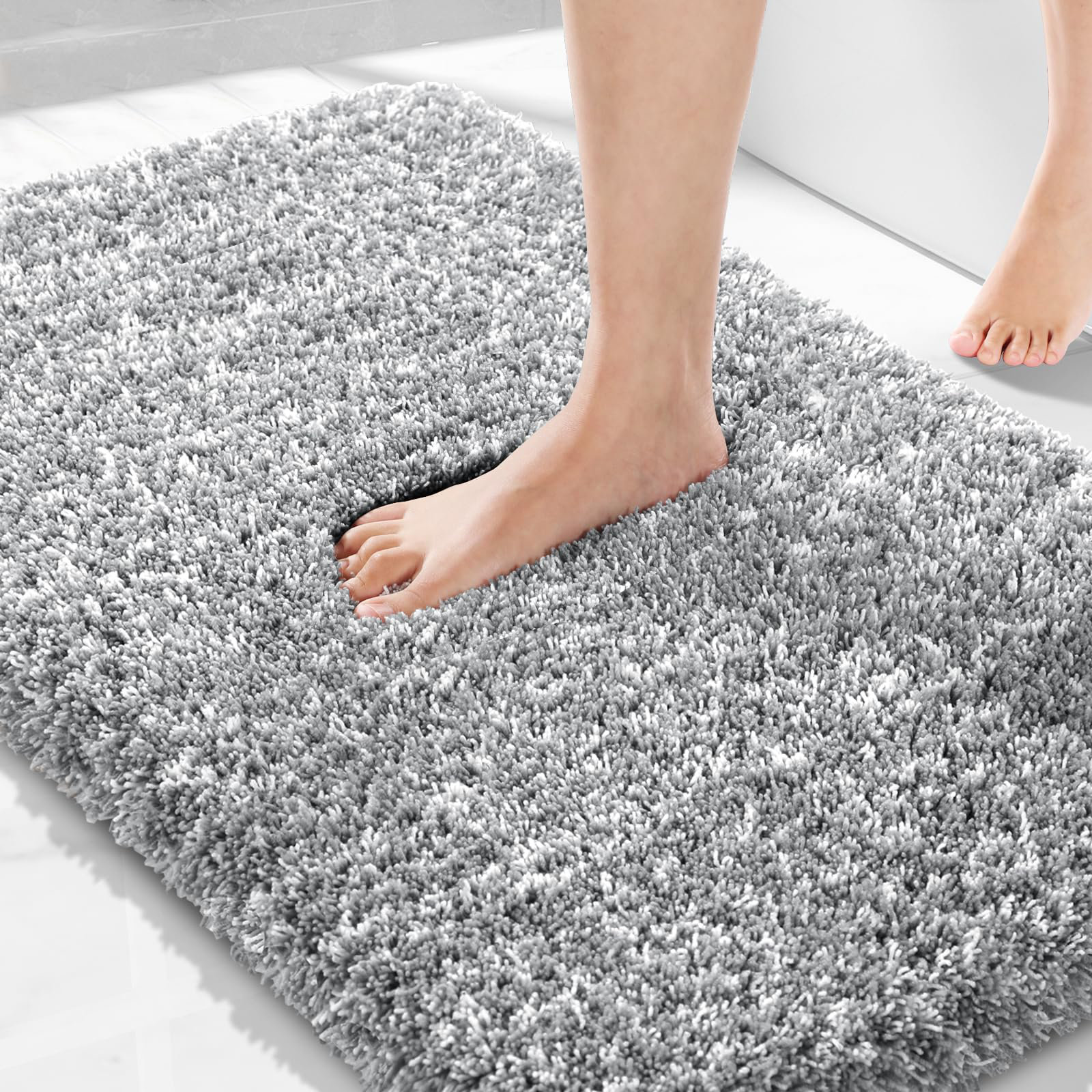 Hokku Designs Luxury Bathroom Rugs, Fluffy Bath Mats, Non Slip, Water ...