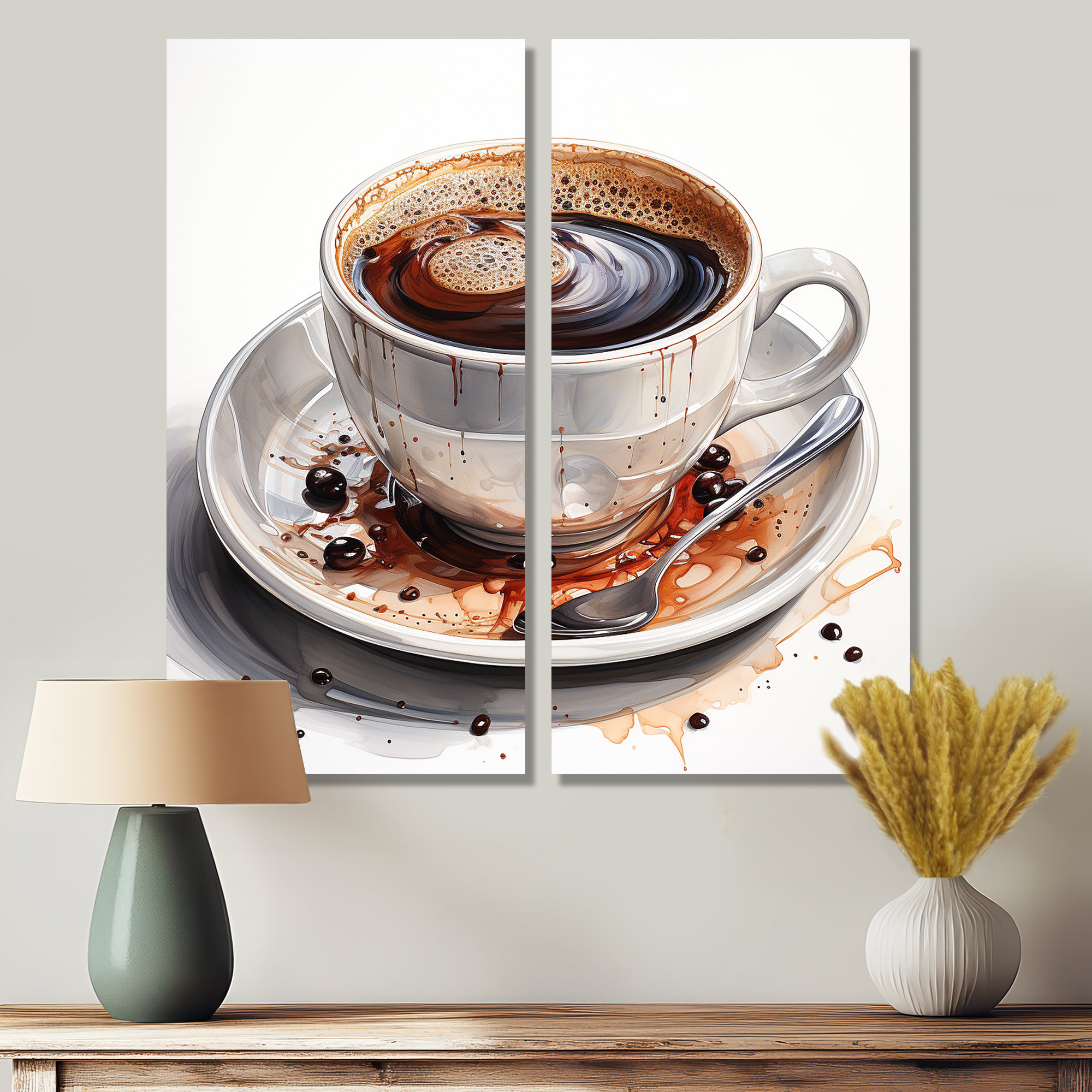 Astoria Grand Brown Coffee Cup Temptation II - Traditional Wall Art ...