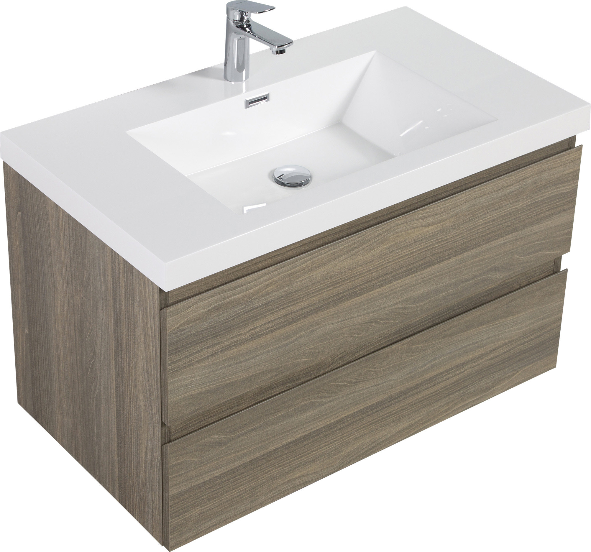 Millwood Pines Meuble-lavabo flottant 36 po avec lavabo et armoire de ...