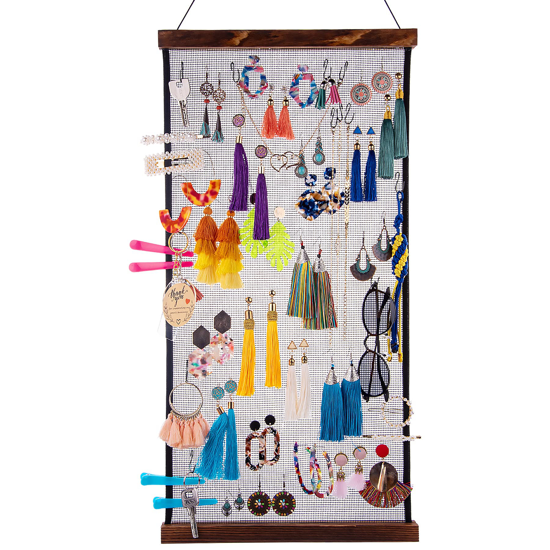 Rebrilliant Earring Organizer Hanging Mesh Earring Holder Wall Mounted ...