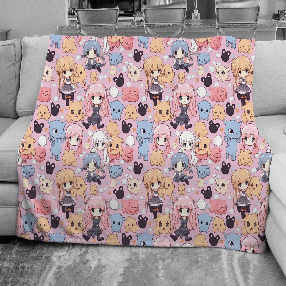 VisionDecor Adorable Chibi Throw Blanket | Wayfair