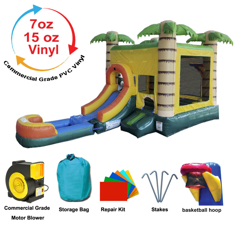 Jingo Jump 24' x 13' Tropical Bounce House with Water Slide and Air ...