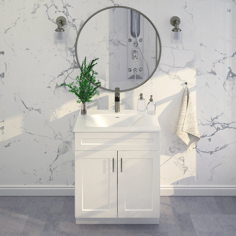 Vanity Atelier 30'' Single Bathroom Vanity Sink Base Cabinet in White ...