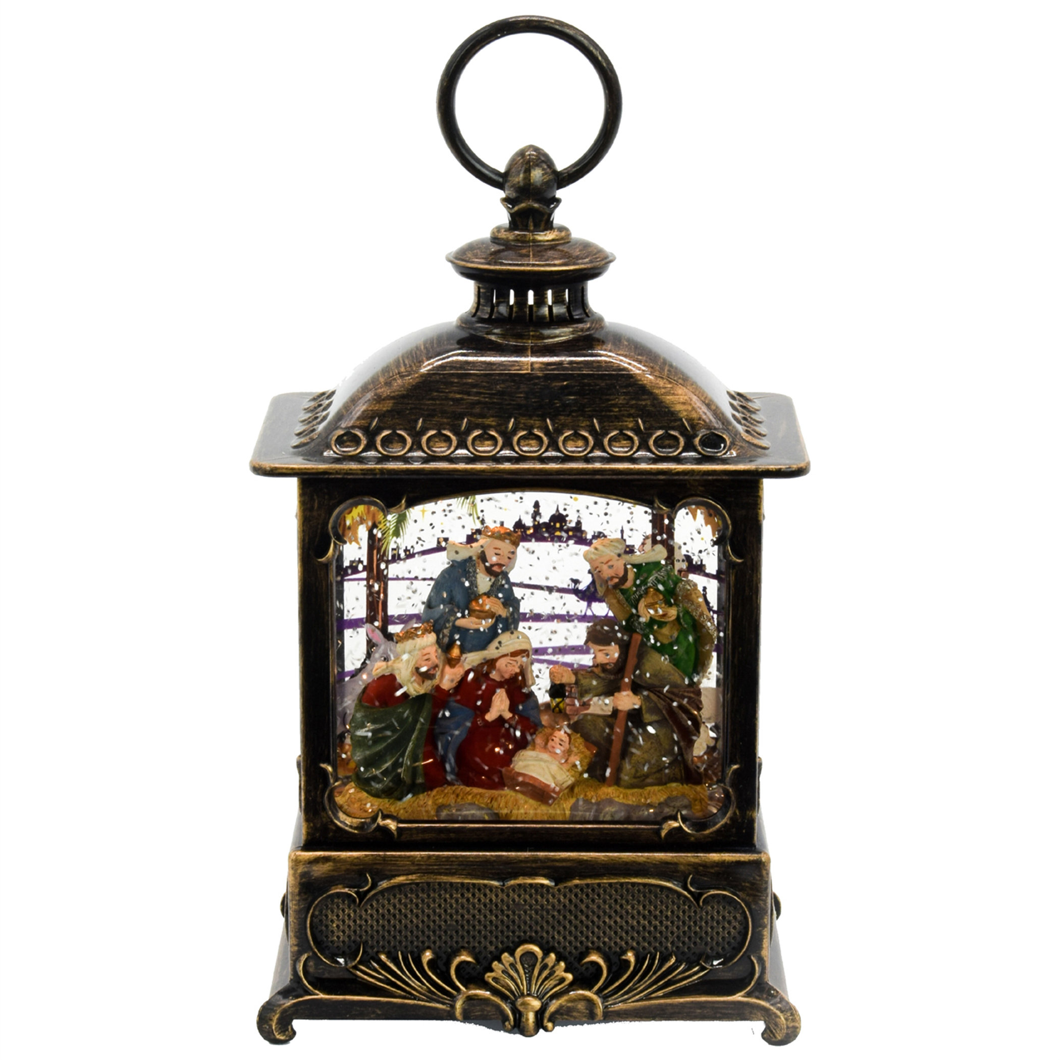 The Holiday Aisle® Nativity and Three Kings Water Spinning Lantern ...