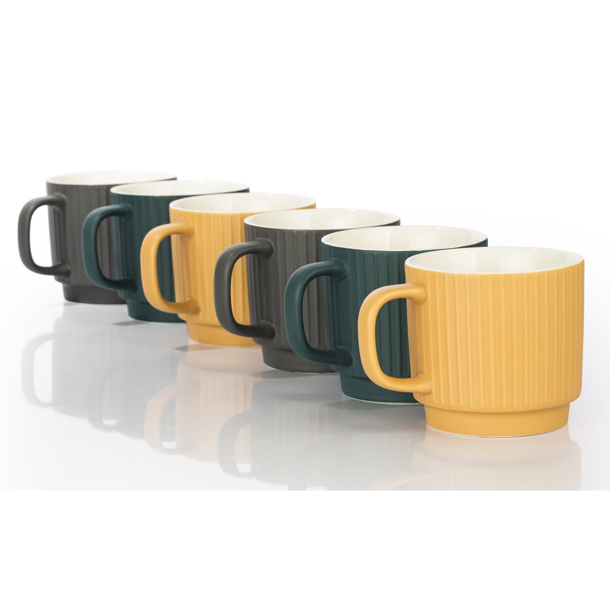 17 Stories Bornais Matt Ribbed Mug Set & Reviews | Wayfair.co.uk