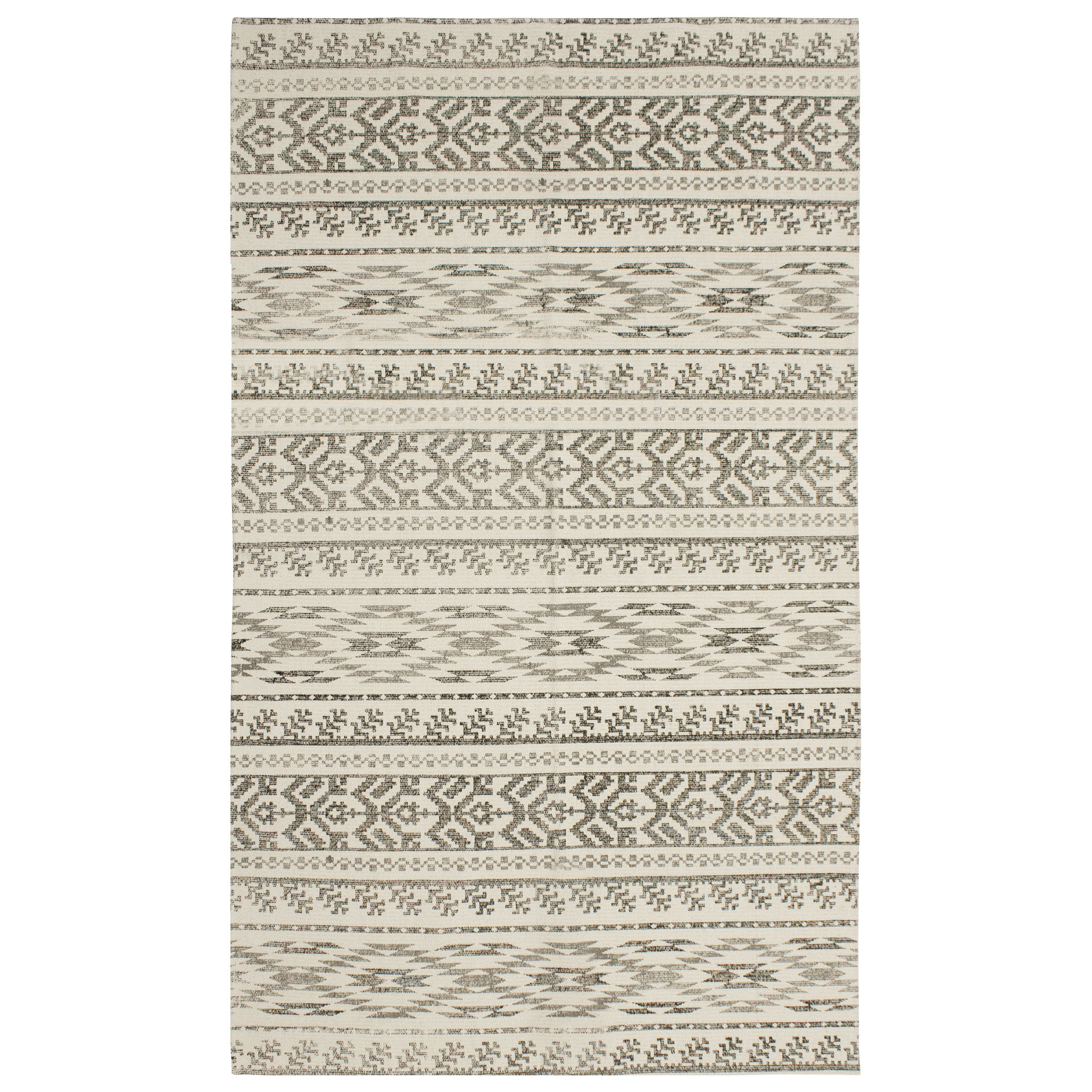 French Connection Flatweave Cotton Beige Rug | Wayfair