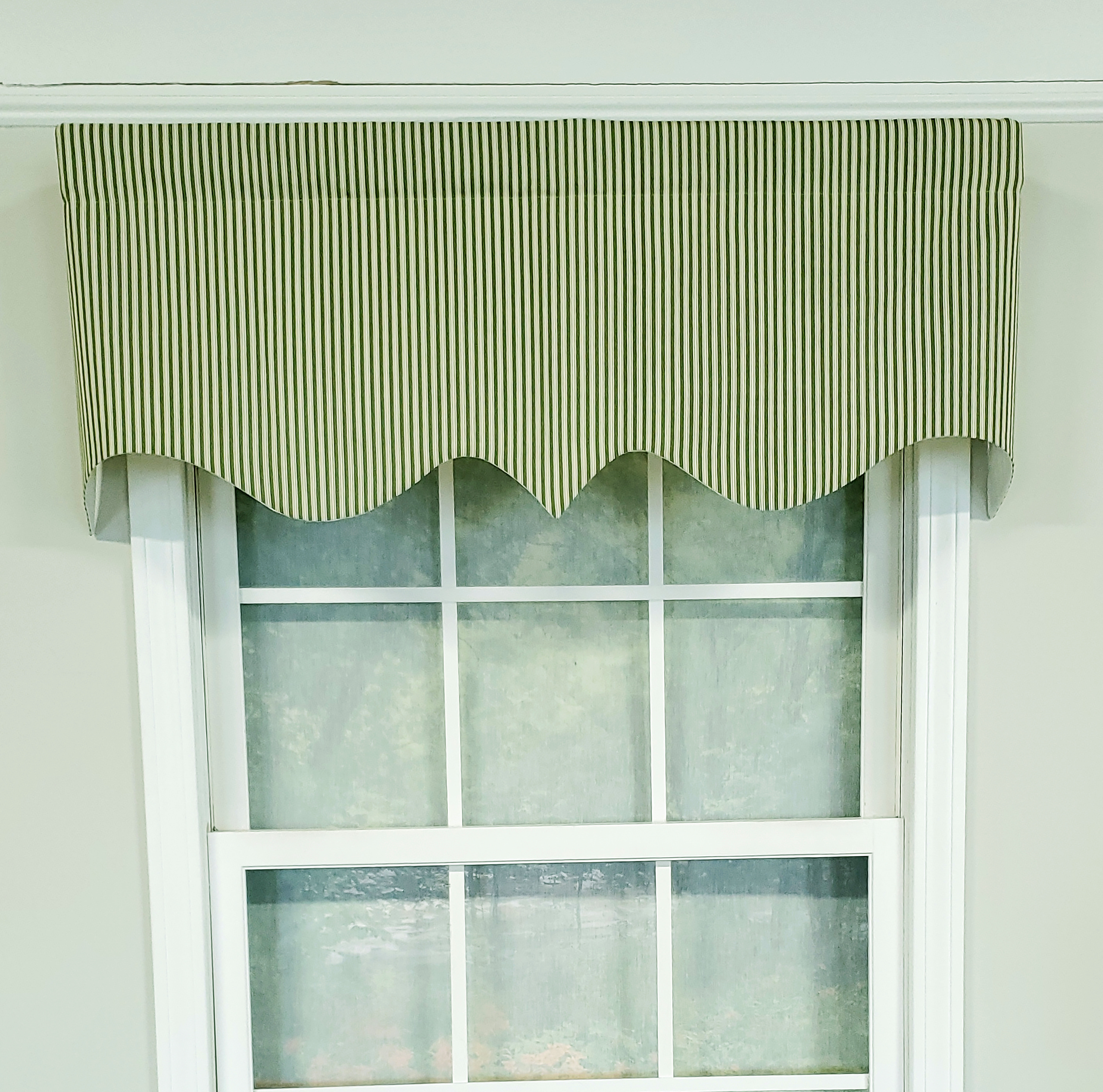 RLF Home Ticking Striped Pointed 50'' W Window Valance & Reviews | Wayfair