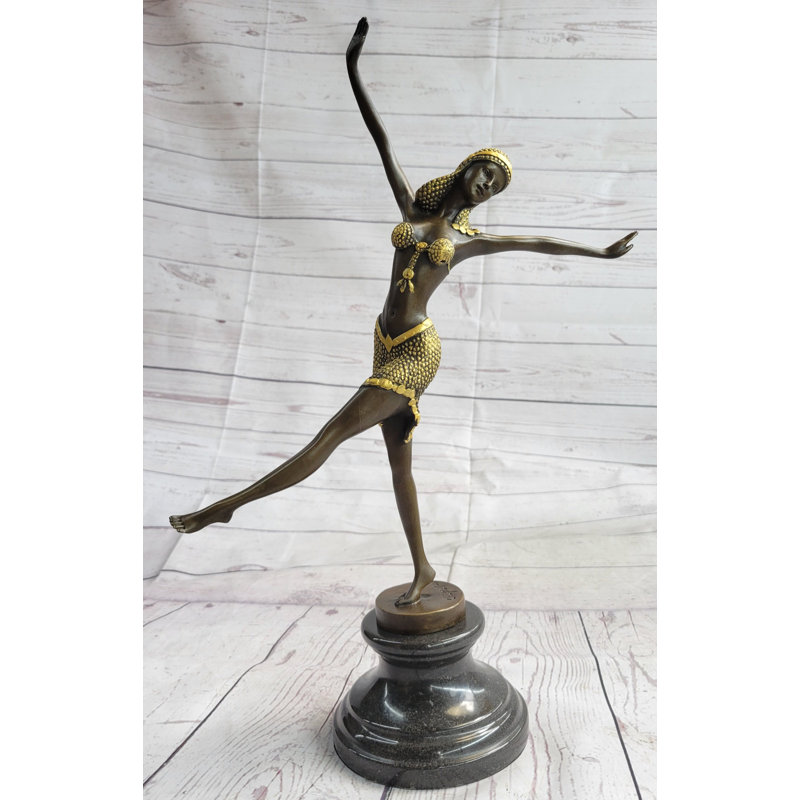 Bungalow Rose Gold Patina Chiparus Exotic Dancer Bronze Satue Sculpture ...