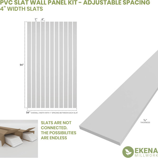 PCI Enterprises Adjustable PVC Slat Wall Panel Kit | Wayfair
