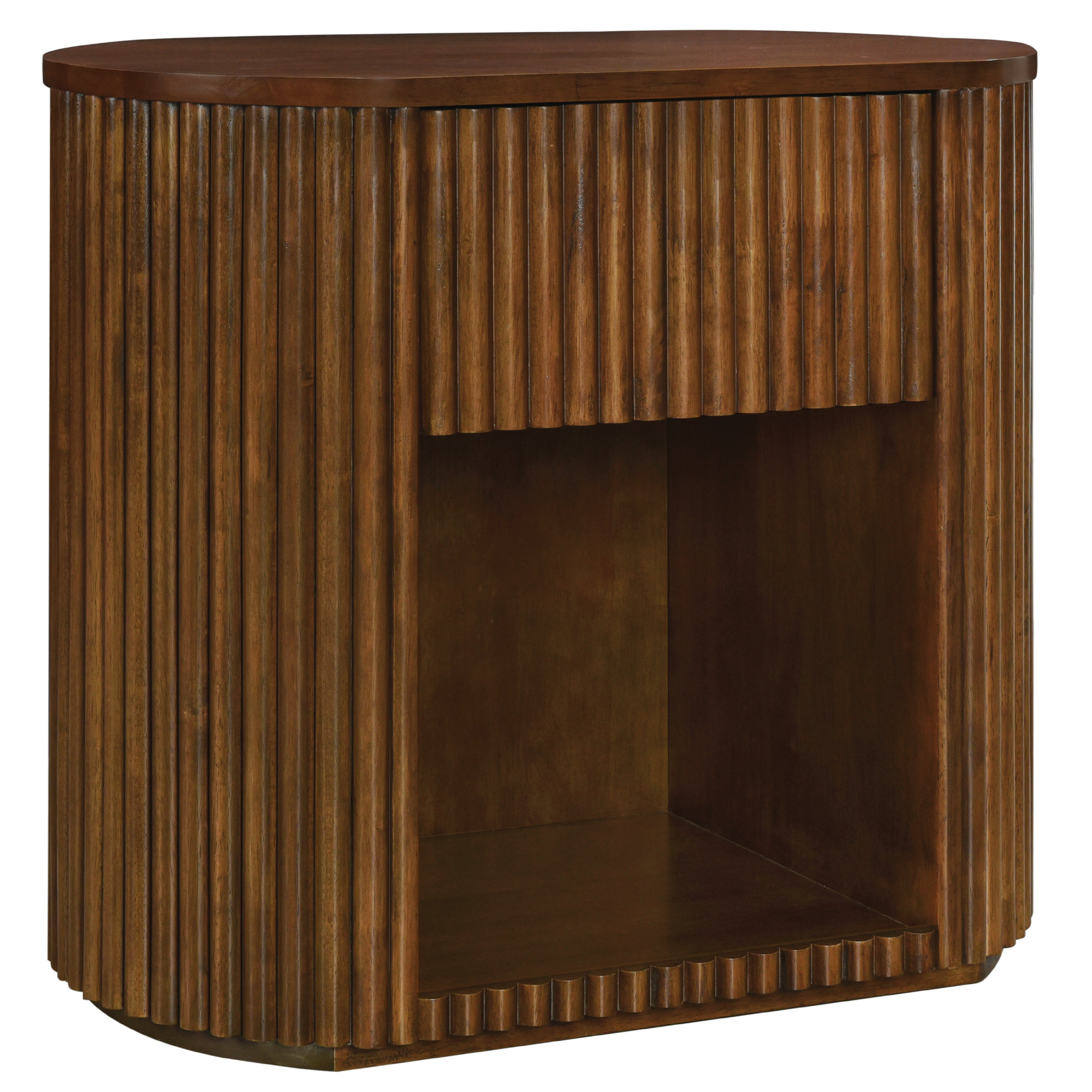 Latitude Run® Ellison Fluted Solid Wood Nightstand Walnut & Reviews ...