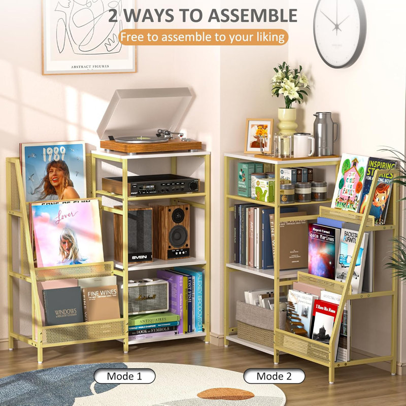 Mercer41 Wooden Kids Bookshelf with 3-Tier Ladder Book Display Rack ...