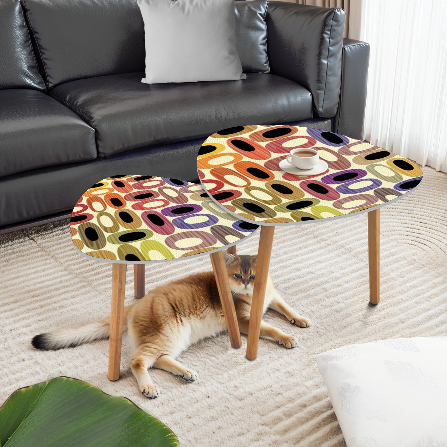 George Oliver Triangle Nesting Coffee Table Set of 2 Seamless abstract ...