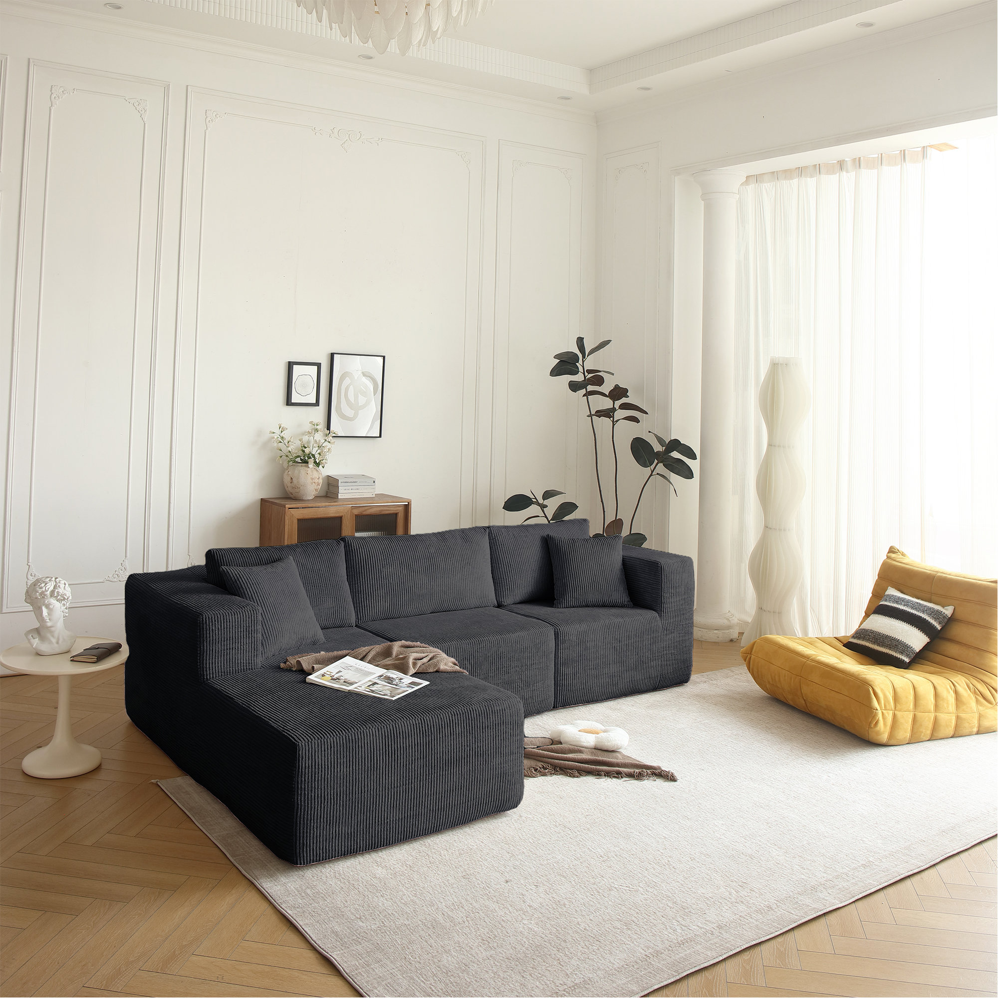 Latitude Run® H613 Sectional Sofa And Module, Mid-Century Modern L ...